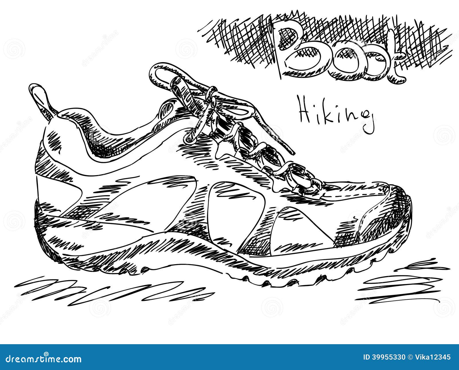 Hiking Boot With Crampons Line And Glyph Icon. Footwear Vector ...