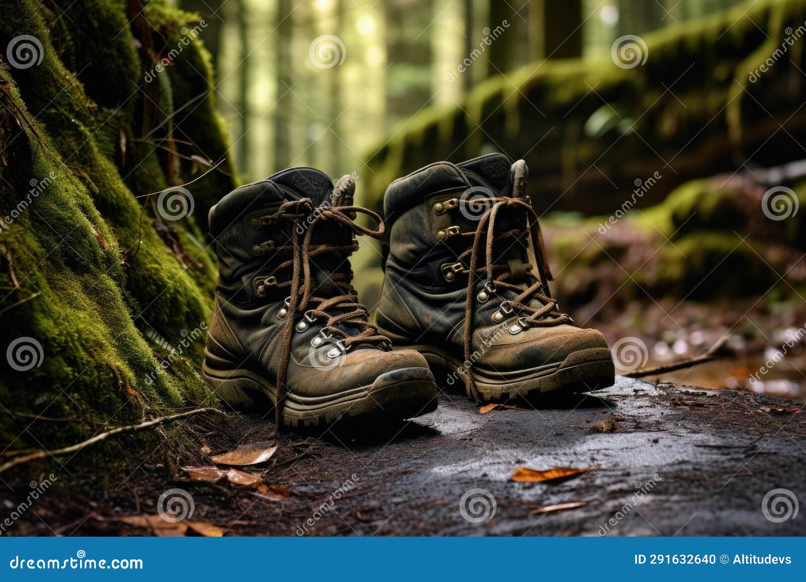 Hiking Boots on a Forest Path Stock Photo - Image of scenic, adventure ...