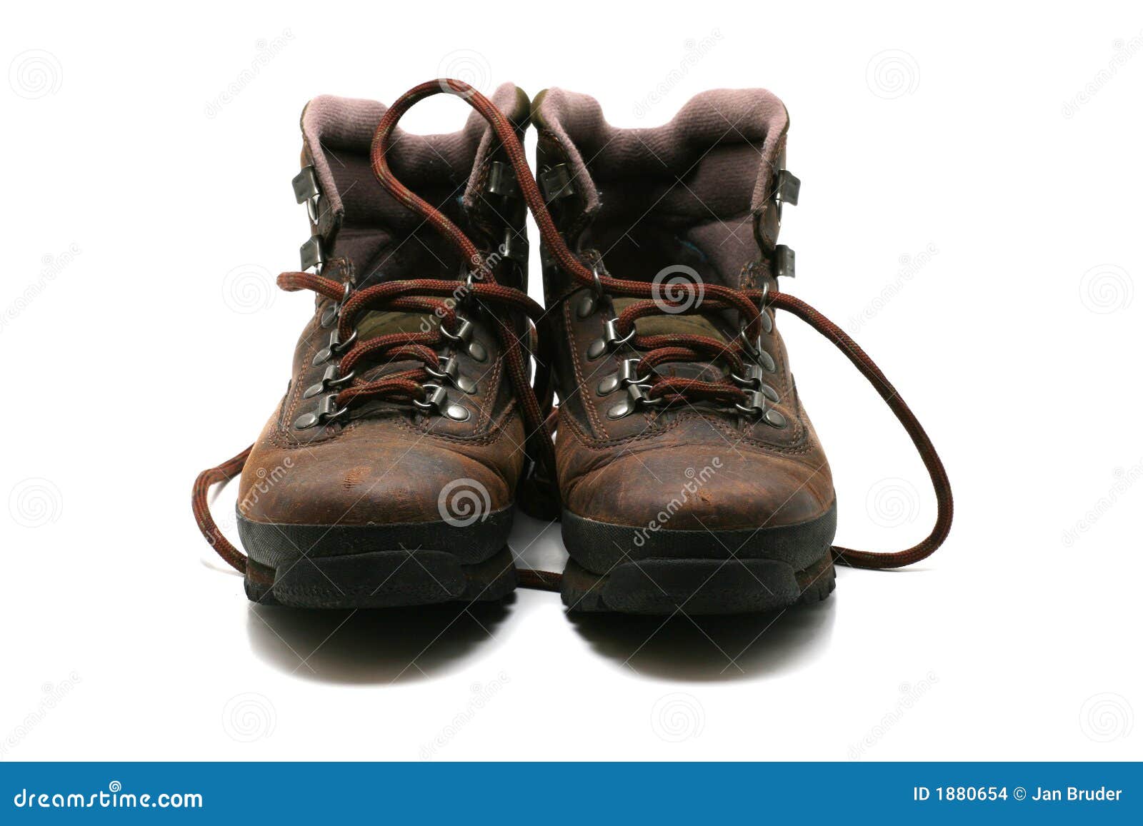 Hiking boots - front view stock photo. Image of isolated - 1880654
