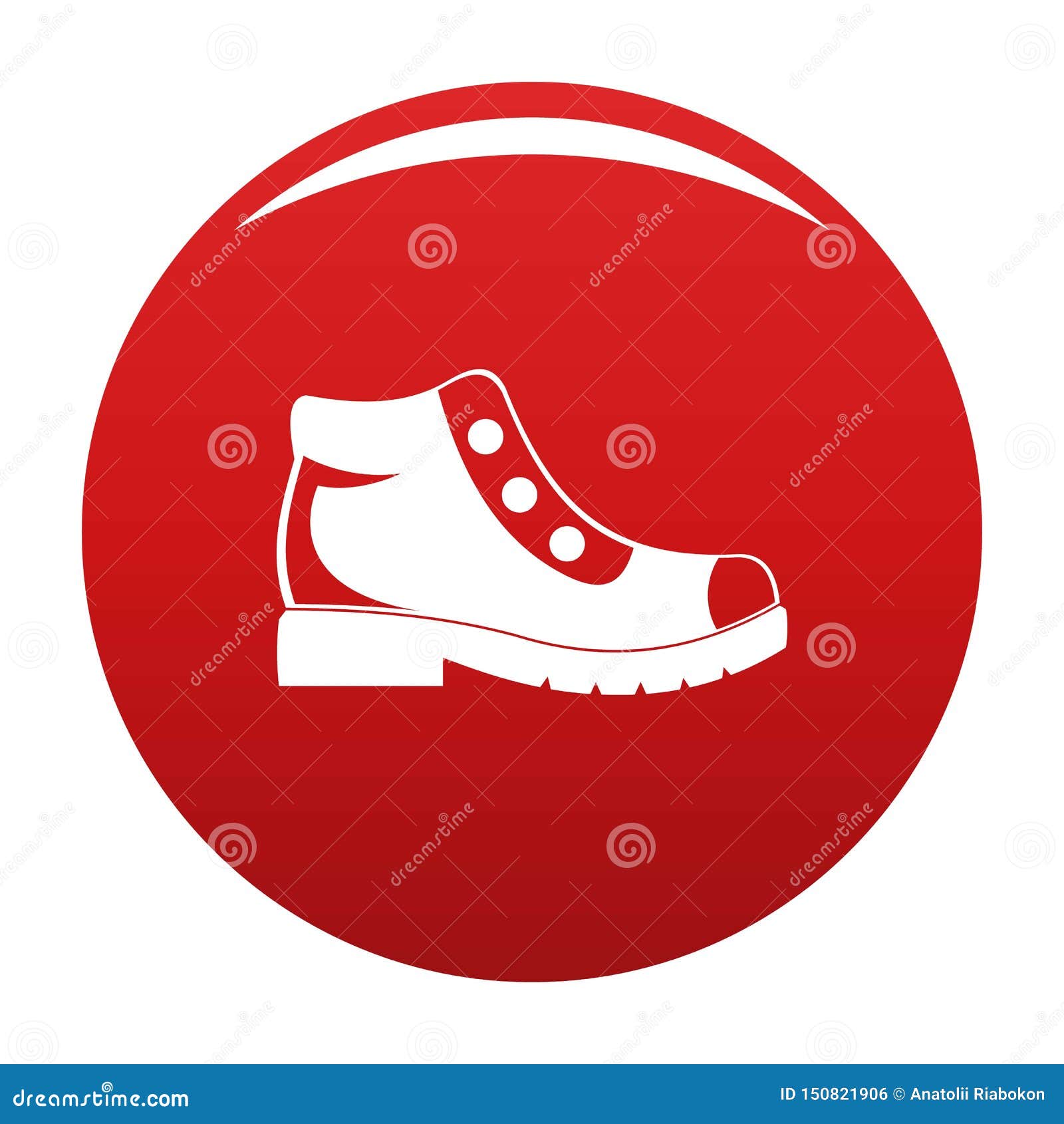 Hiking Boots Icon Vector Red Stock Vector - Illustration of high ...
