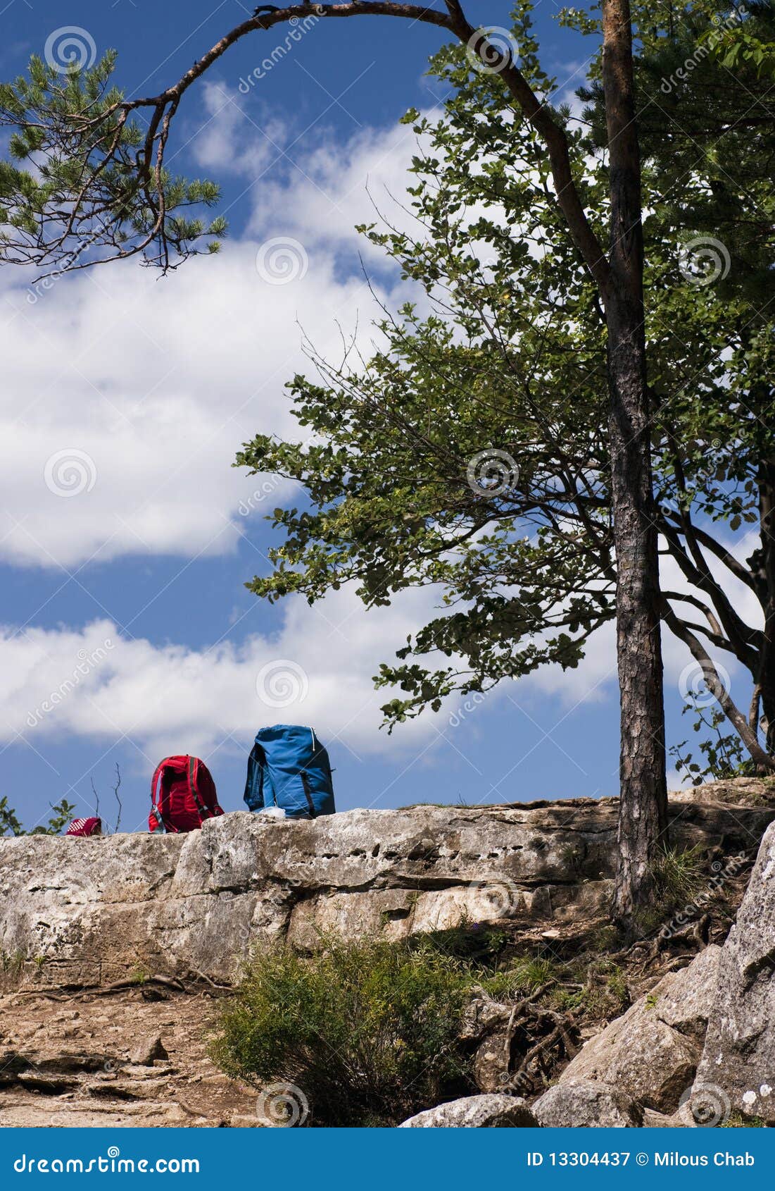 Hiking break stock image. Image of peak, green, grass - 13304437