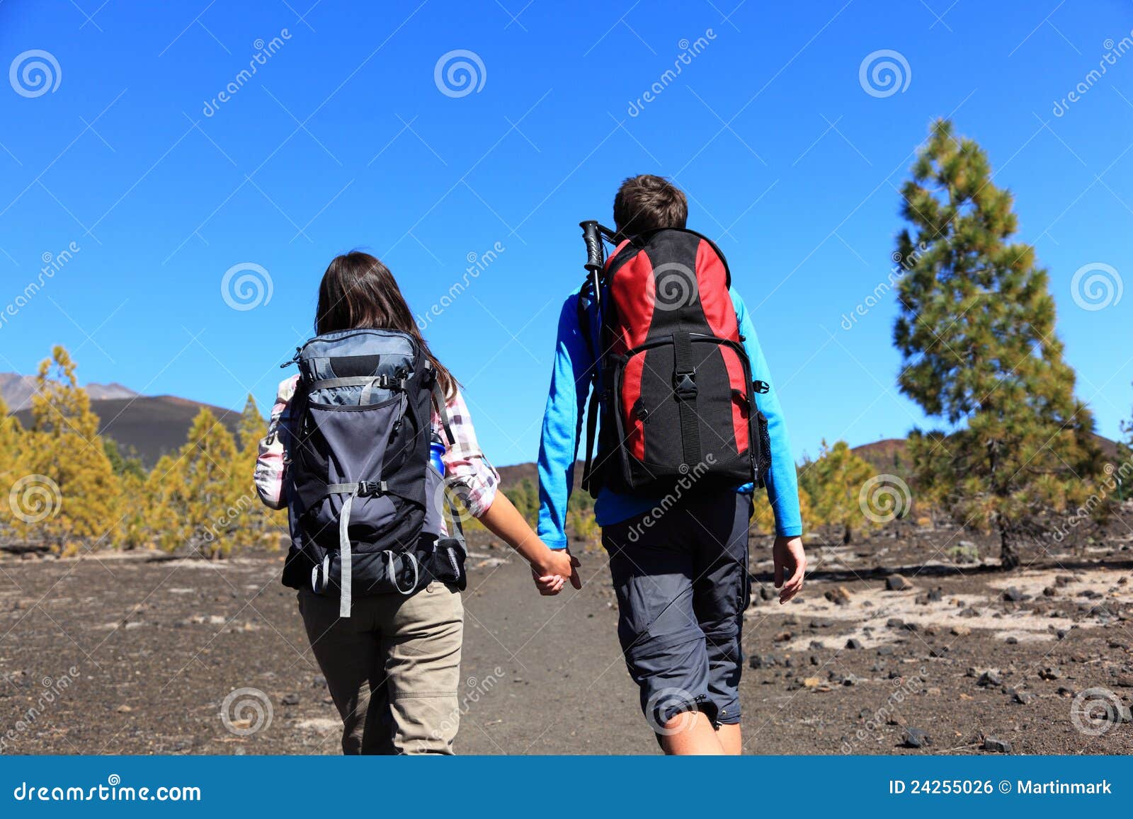 Hiking couple stock photo. Image of backpackers, health - 24255026
