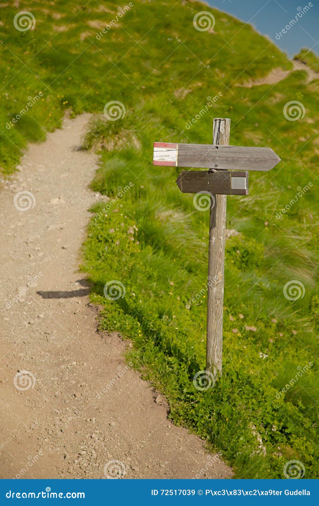 Hiking Direction Sign stock image. Image of nature, mountains - 72517039