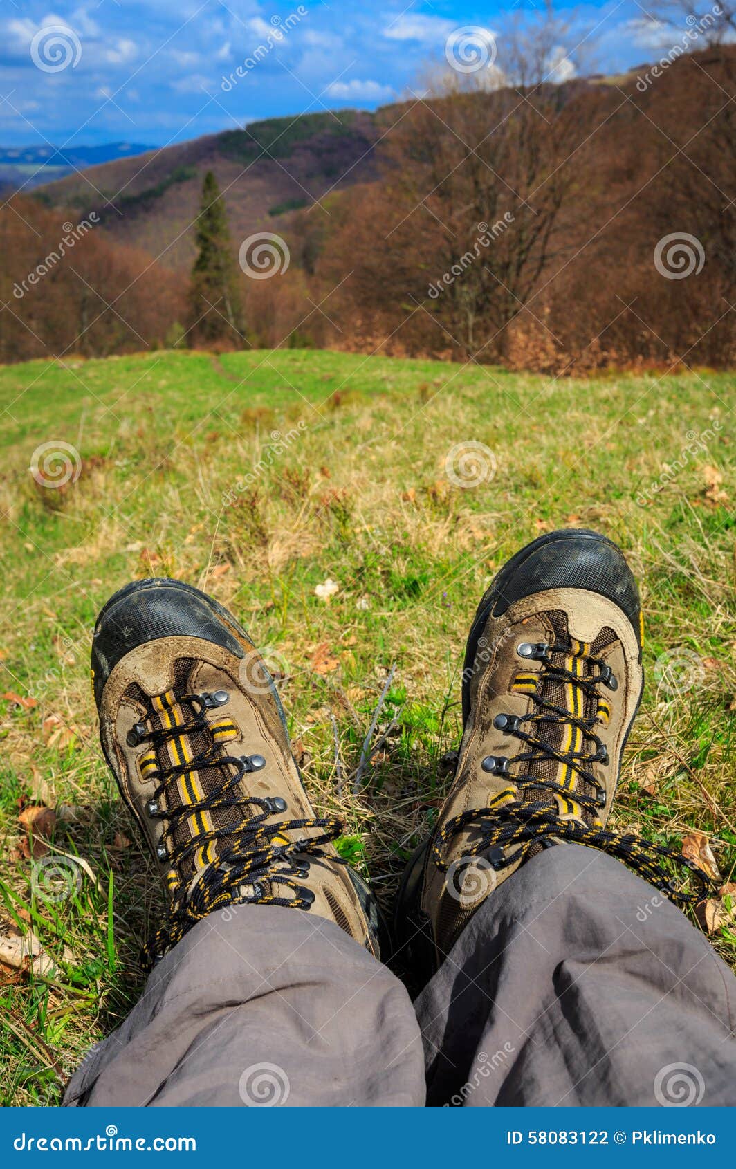 Hiking Feet On Mountain Meadow Stock Photography | CartoonDealer.com ...