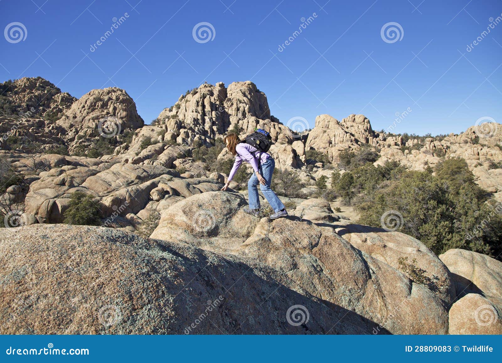 Hiking the Granite Dells stock image. Image of landscape - 28809083