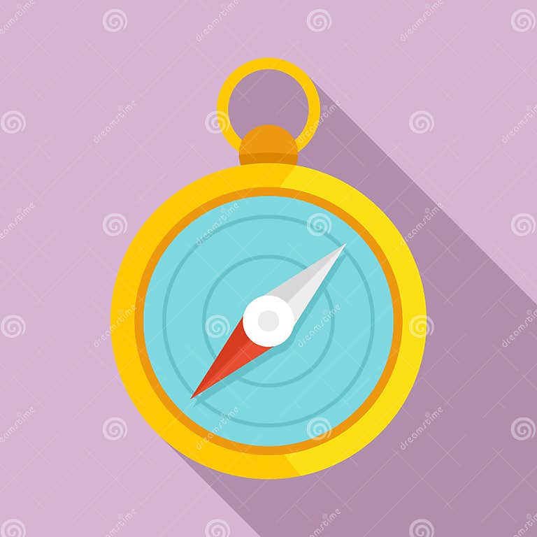 Hiking Hand Compass Icon, Flat Style Stock Vector - Illustration of ...