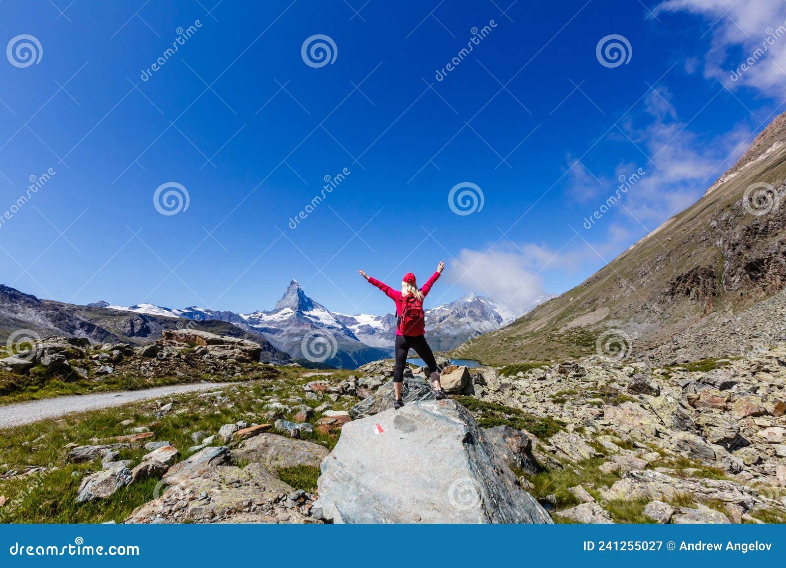 Hiking - Hiker Woman on Trek with Backpack Living Healthy Active ... Hiking - Hiker Woman on Trek with Backpack Living Healthy Active ...