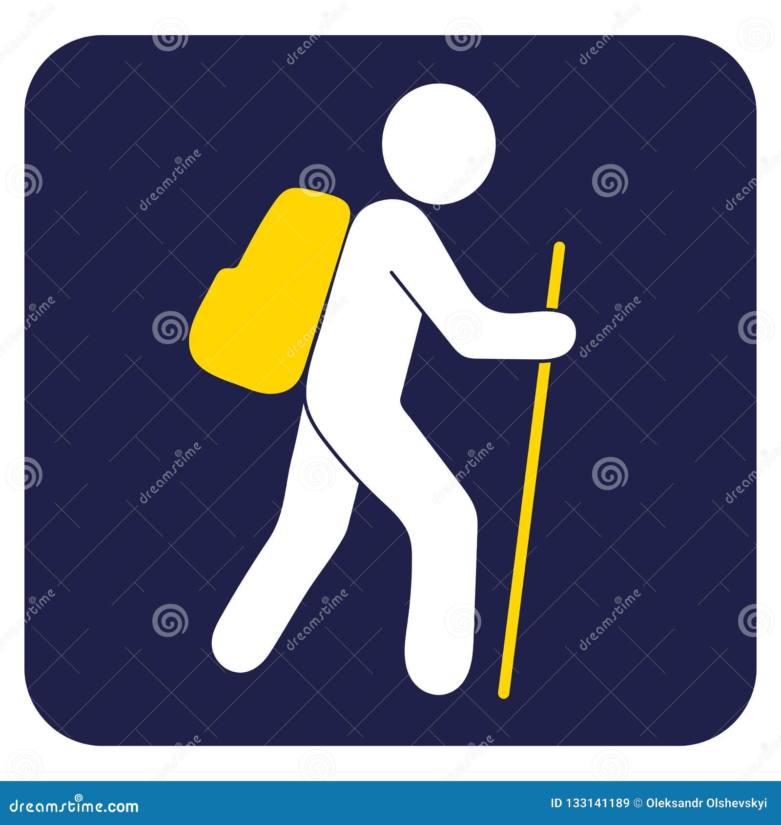 Hiking icon illustration stock vector. Illustration of icon - 133141189
