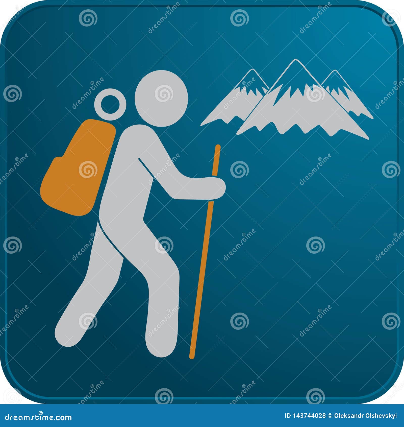 Hiking icon illustration stock vector. Illustration of rucksack - 143744028