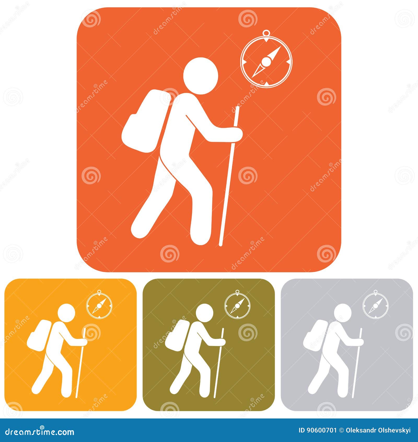 Hiking icon illustration stock vector. Illustration of symbol - 90600701