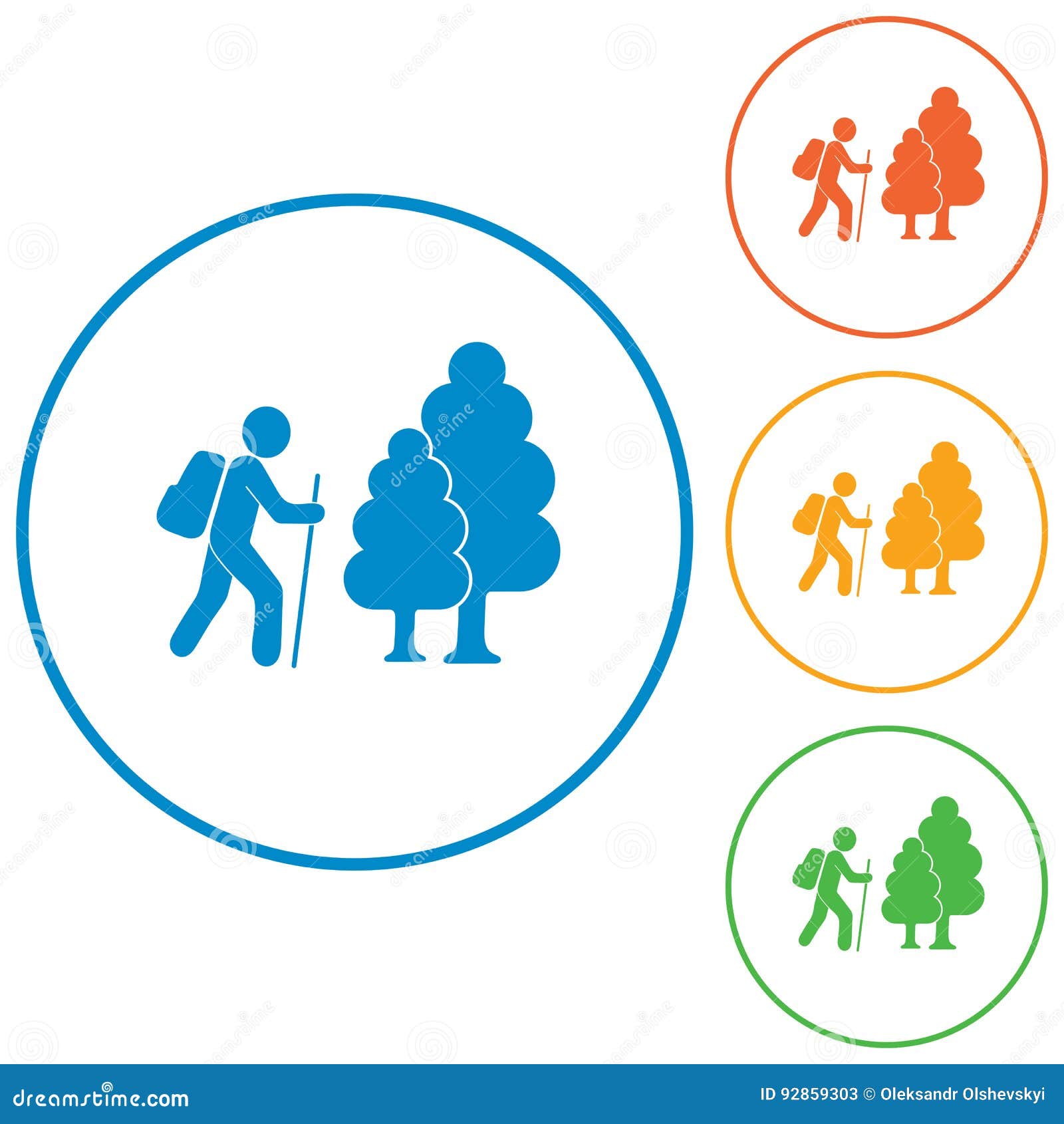 Hiking icon illustration stock vector. Illustration of adventure - 92859303