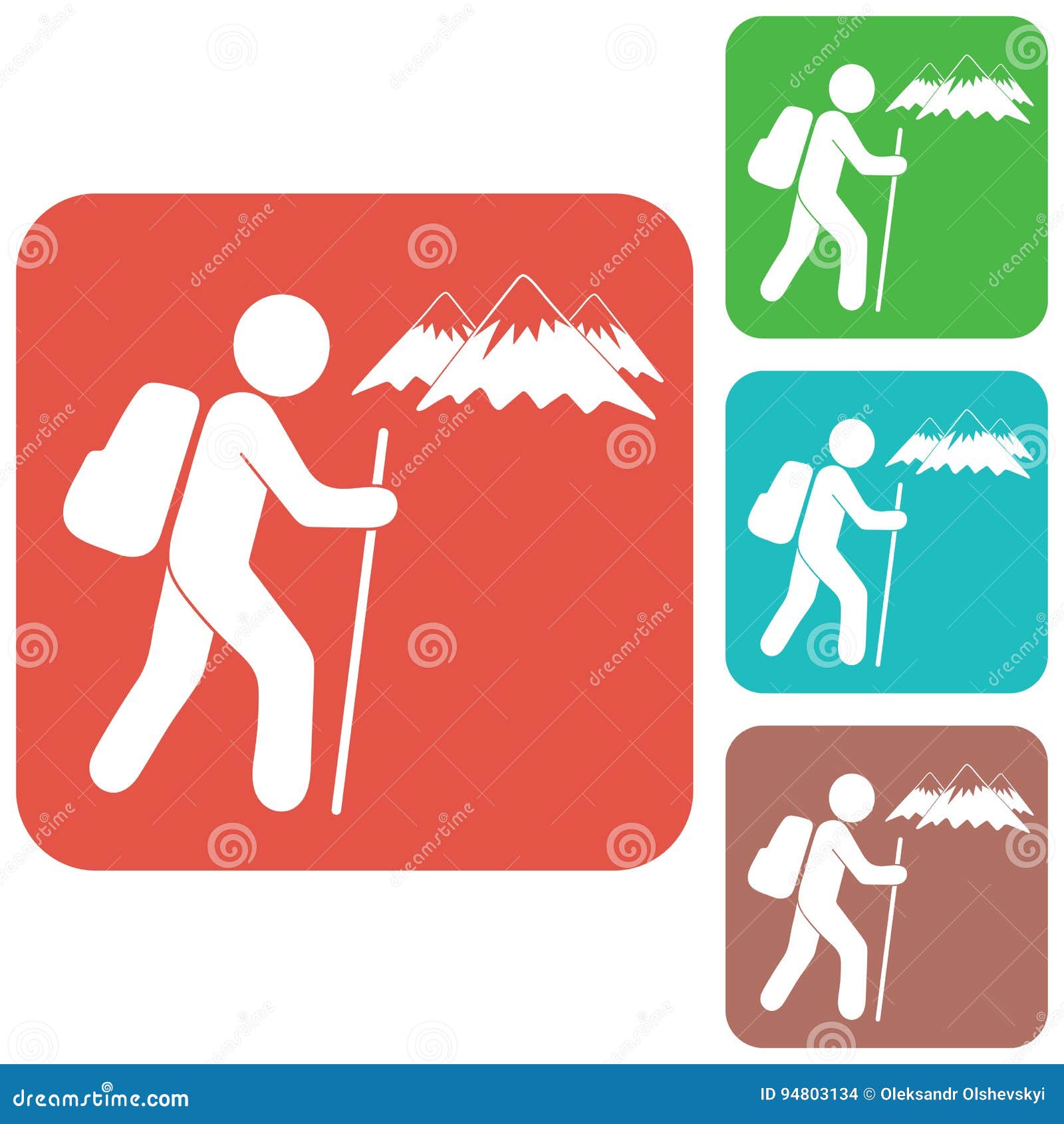 Hiking icon illustration stock vector. Illustration of graphic - 94803134