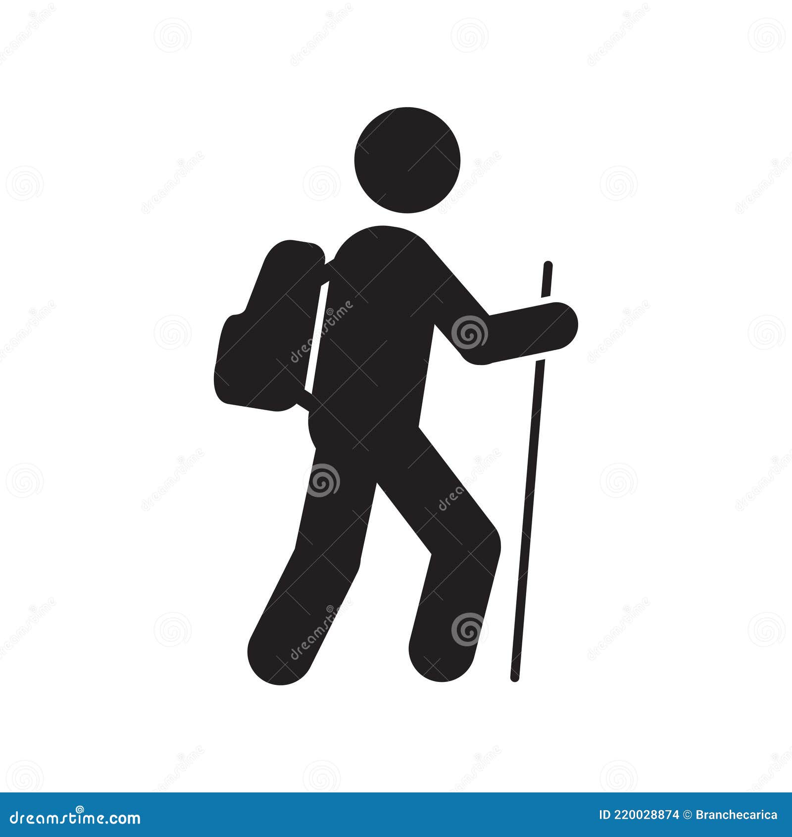 Hiking icon stock vector. Illustration of adventure - 220028874