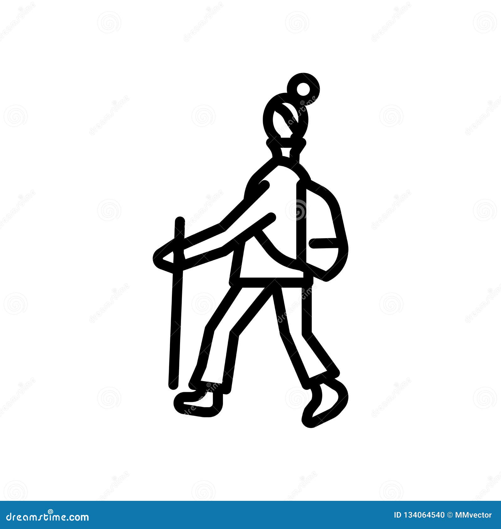 Hiking Icon Vector Isolated on White Background, Hiking Sign , Linear ...