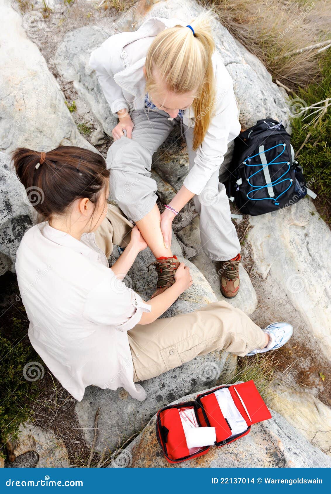 Hiking injury stock photo. Image of backpack, caucasian - 22137014