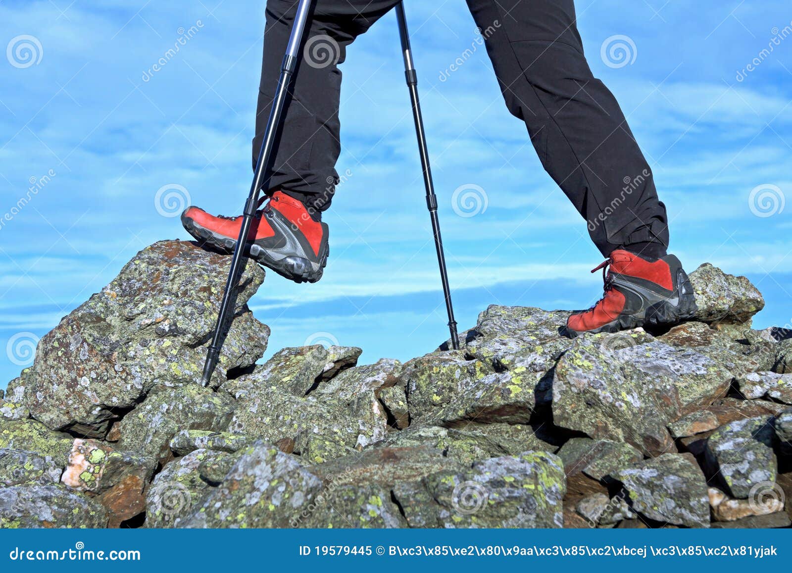 Hiking Legs in Mountains, Exercise Outdoors Stock Image - Image of ...