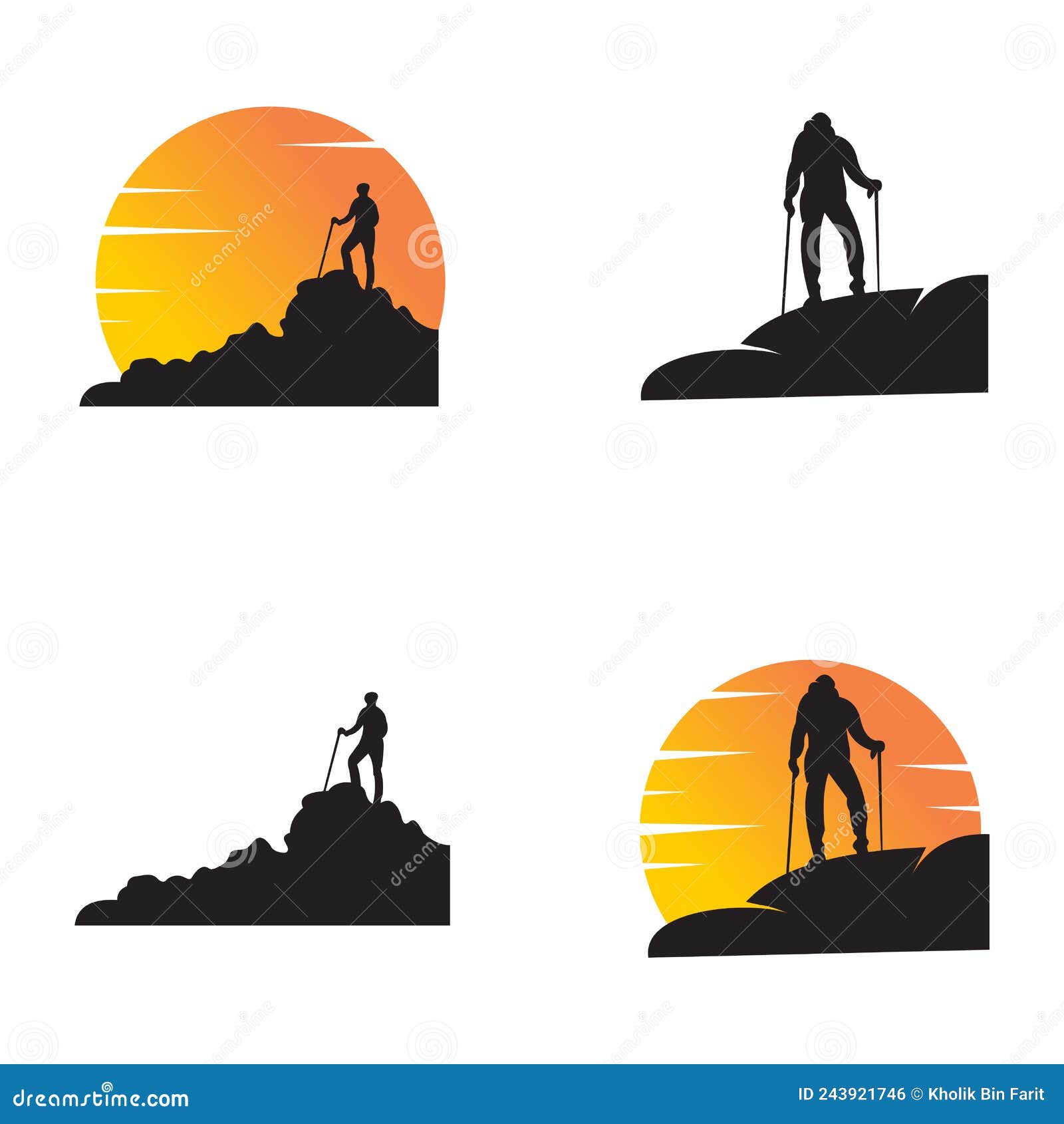 Hiking Logo Vector Design Template Stock Vector - Illustration of peak ...