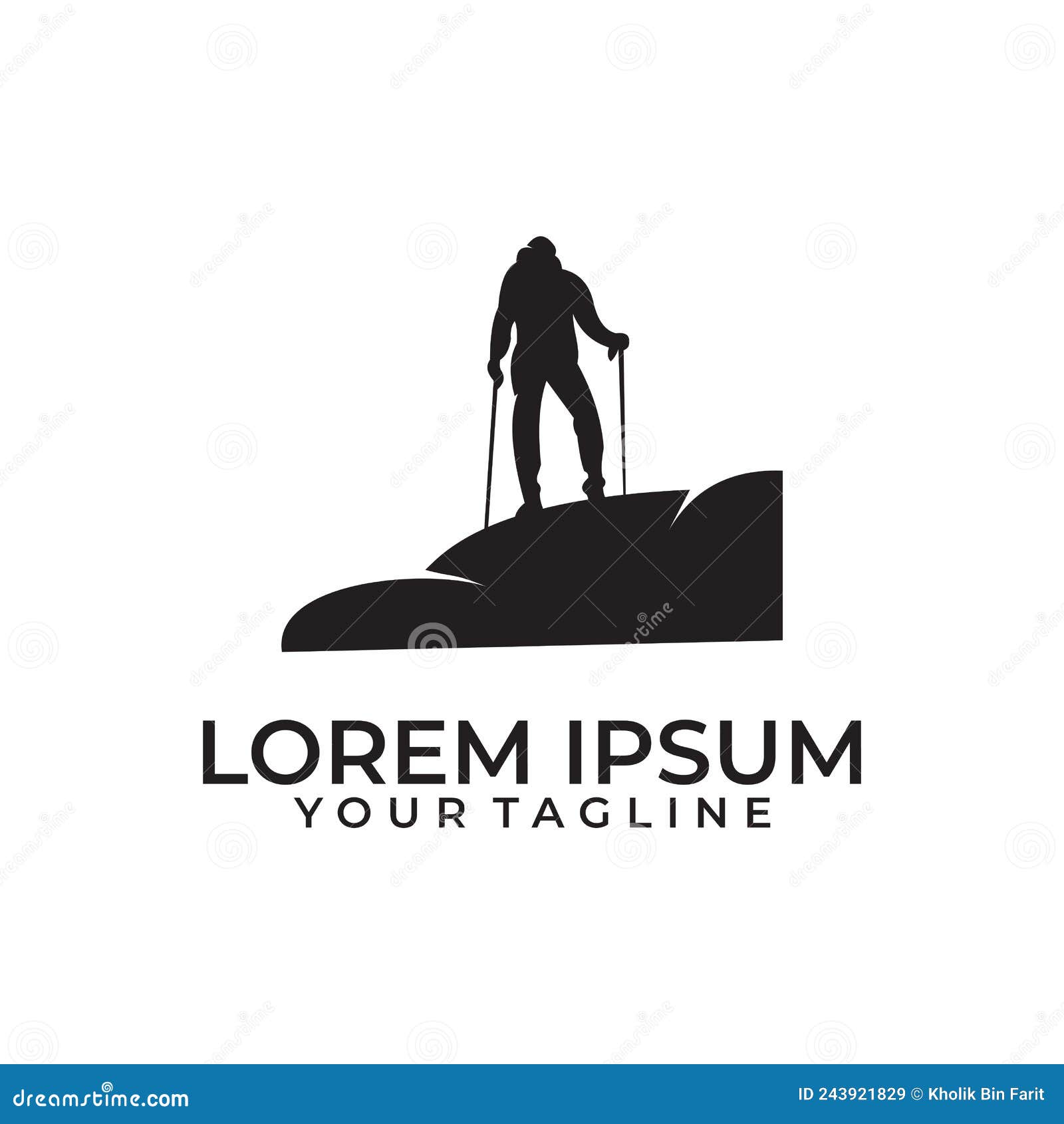 Hiking Logo Vector Design Template Stock Vector - Illustration of ...