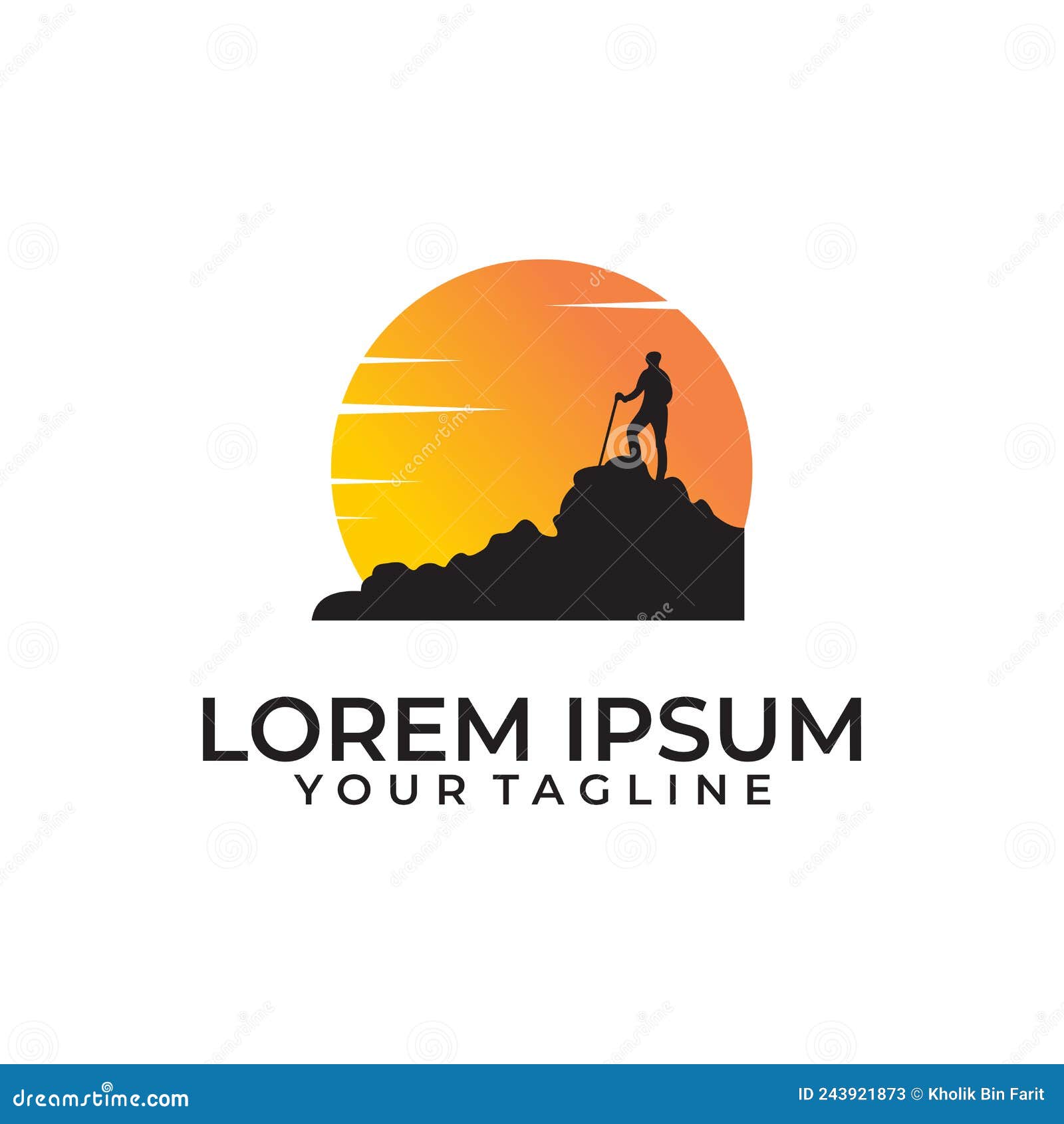 Hiking Logo Vector Design Template Stock Vector - Illustration of ...