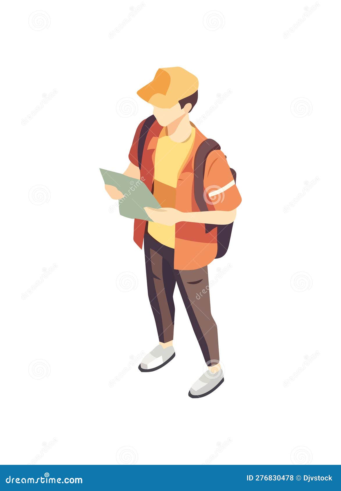 Hiking Man Carrying Backpack for Adventure Stock Vector - Illustration ...