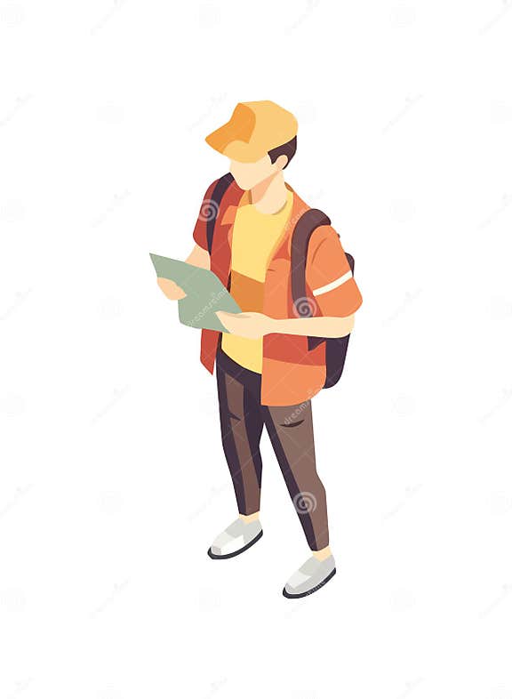 Hiking Man Carrying Backpack for Adventure Stock Vector - Illustration ...