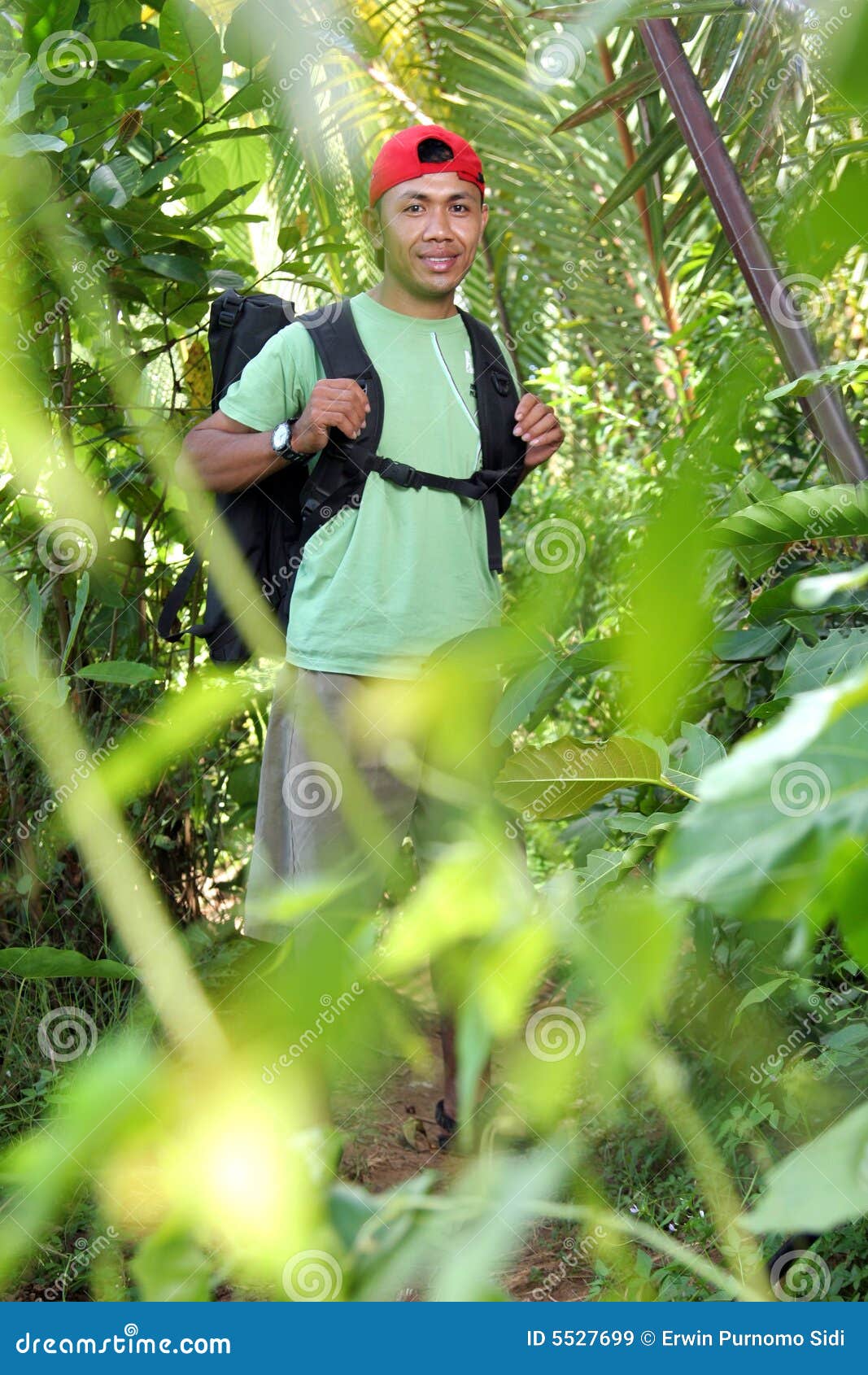 Hiking man in nature stock image. Image of area, exercise - 5527699