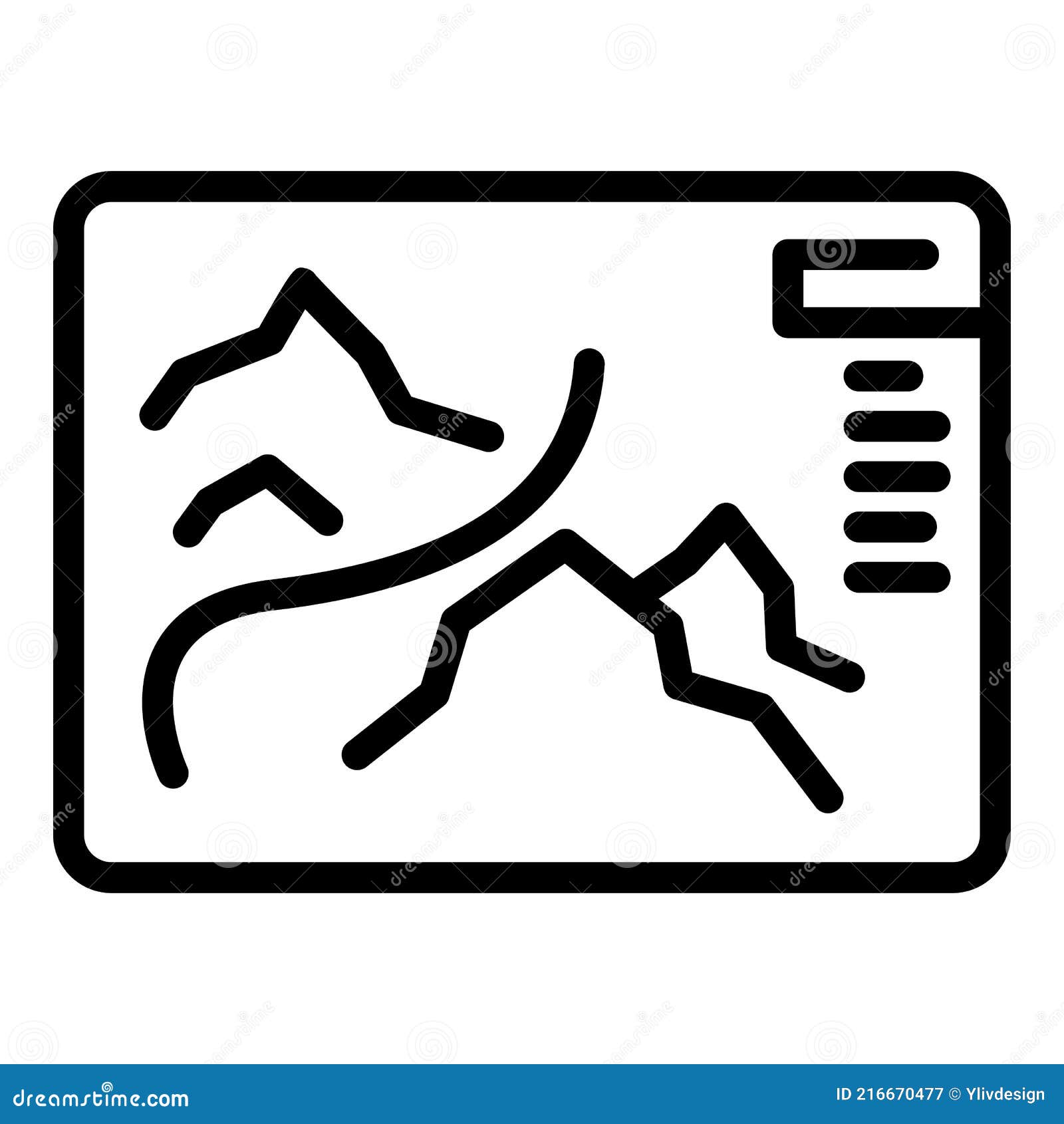 Hiking Map Icon, Outline Style Stock Vector - Illustration of adventure ...