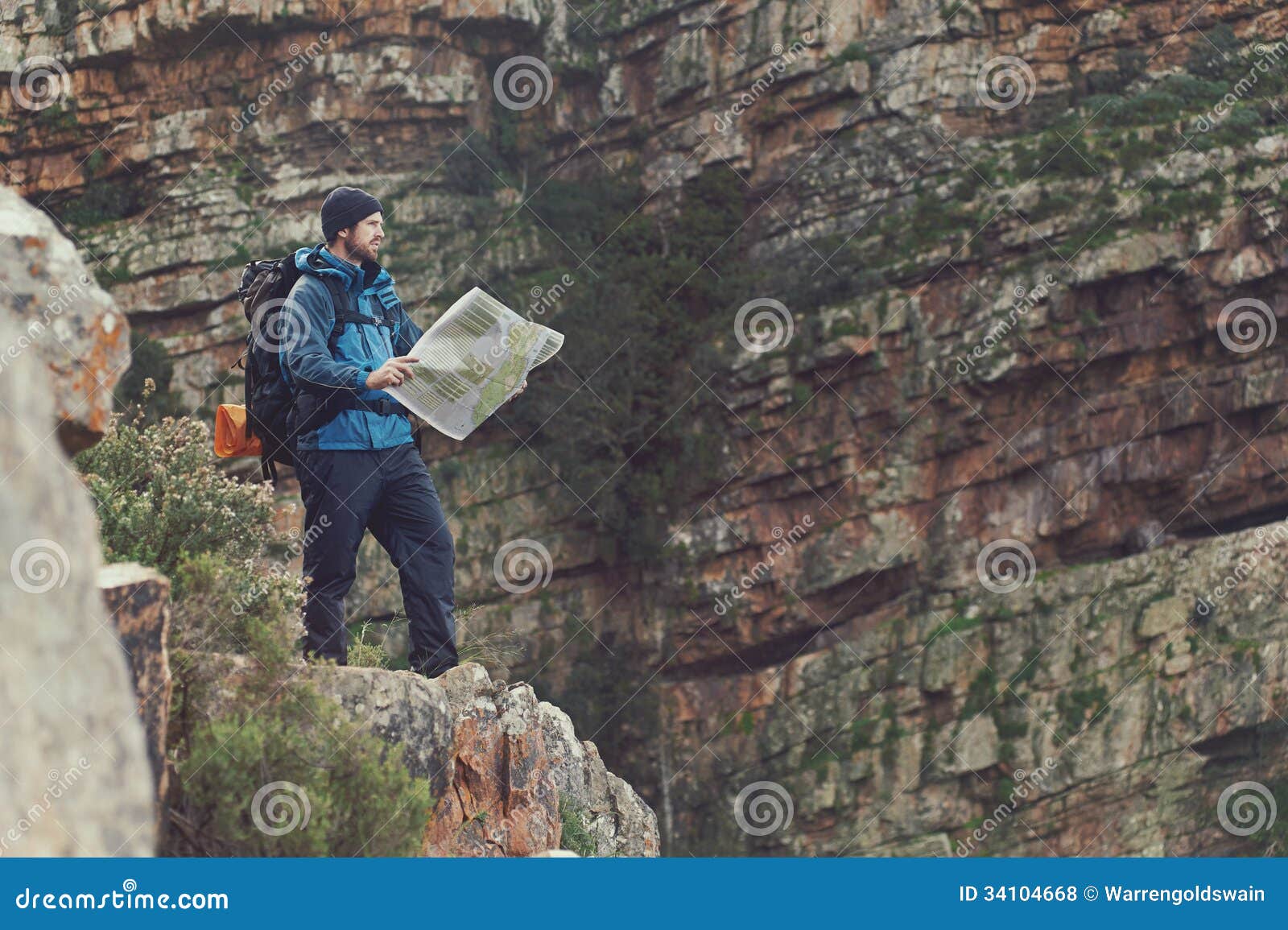 Hiking map man stock photo. Image of freedom, hike, exlore - 34104668