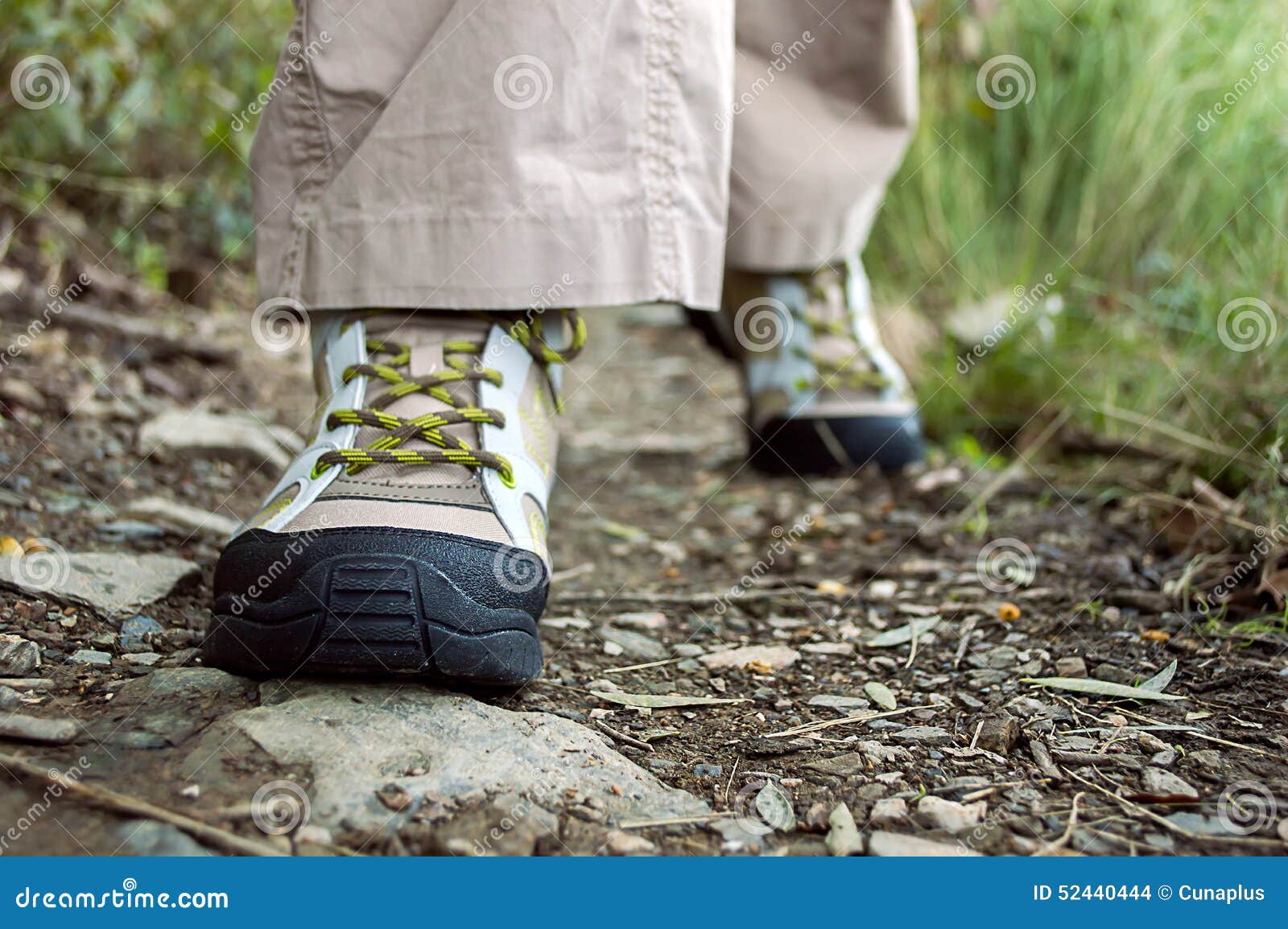 Hiking in the mountain stock photo. Image of adventure - 52440444