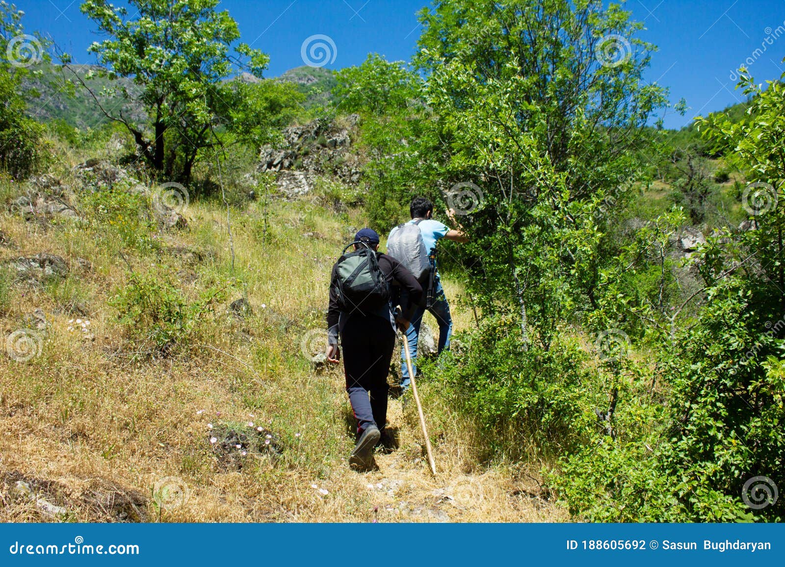 Hiking on a Mountain. Rest in Beautiful Nature Stock Photo - Image of ...