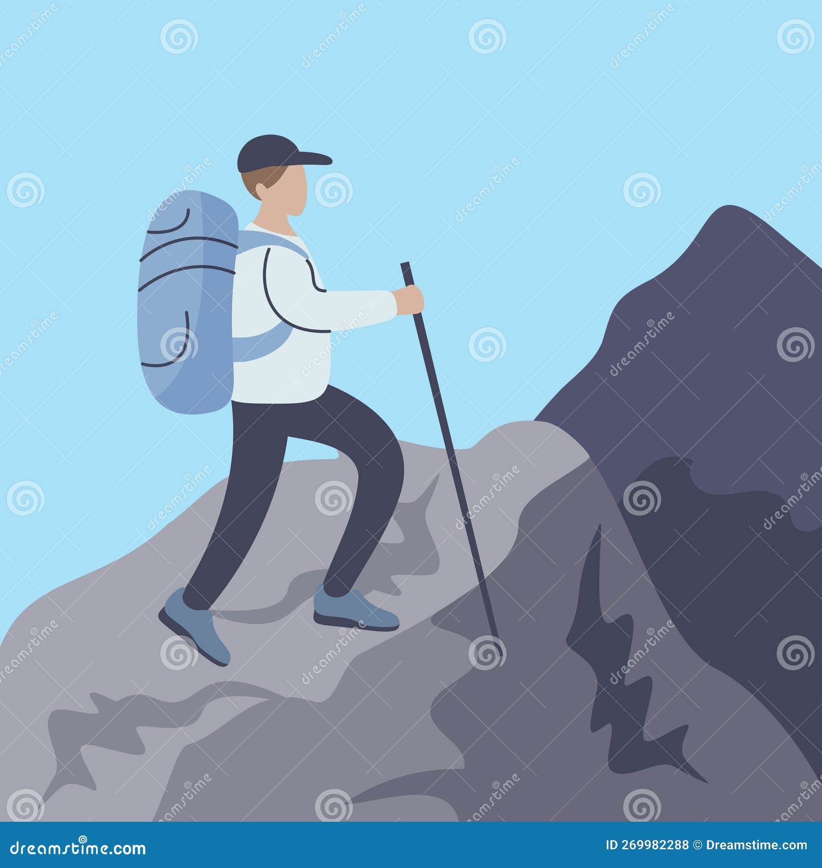 Human Hiking Neon Glow Icon Illustration Cartoon Vector | CartoonDealer ...