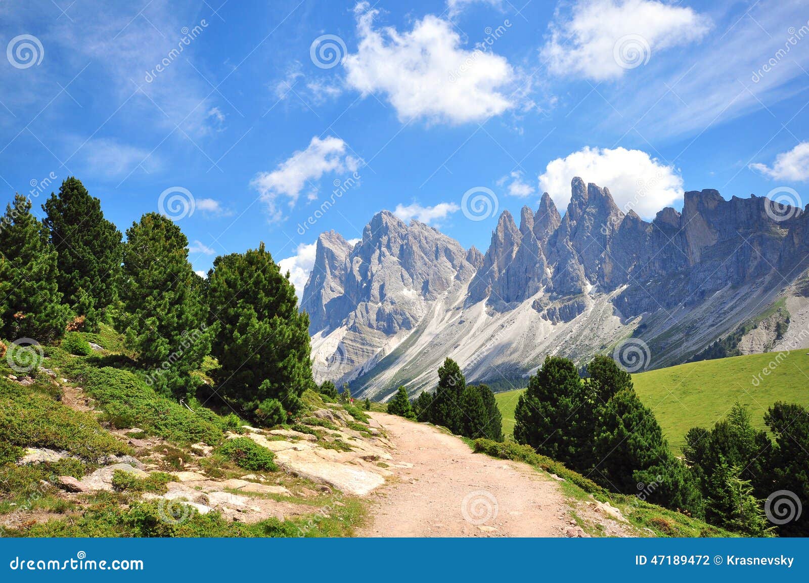 Hiking path in Alps stock photo. Image of dolomites, hiking - 47189472