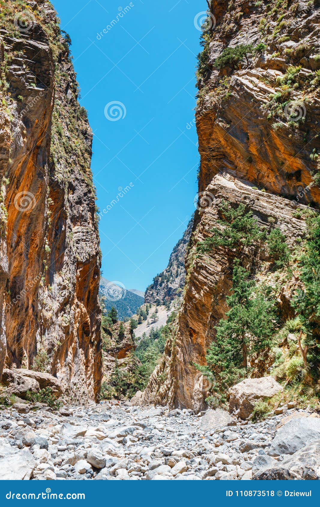Samaria Gorge in Central Crete Stock Photo - Image of hiking, high ...