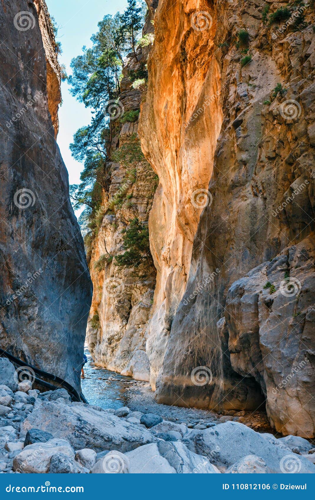 Hiking Path through Samaria Gorge Stock Photo - Image of landmark ...