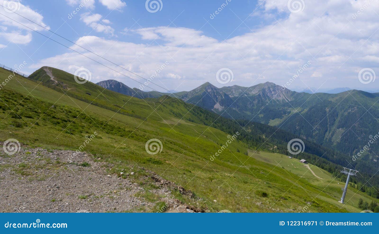 Hiking Path on Sloped Hills with a View on Mountain Ridges Stock Image ...