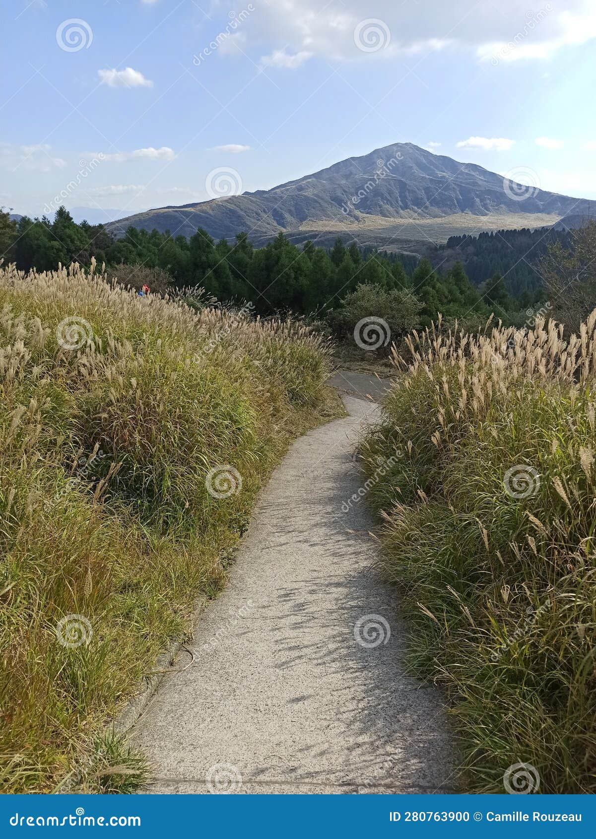 The Hiking Path To Mount Kishima, in Aso, Kumamoto Region, Japan Stock ...