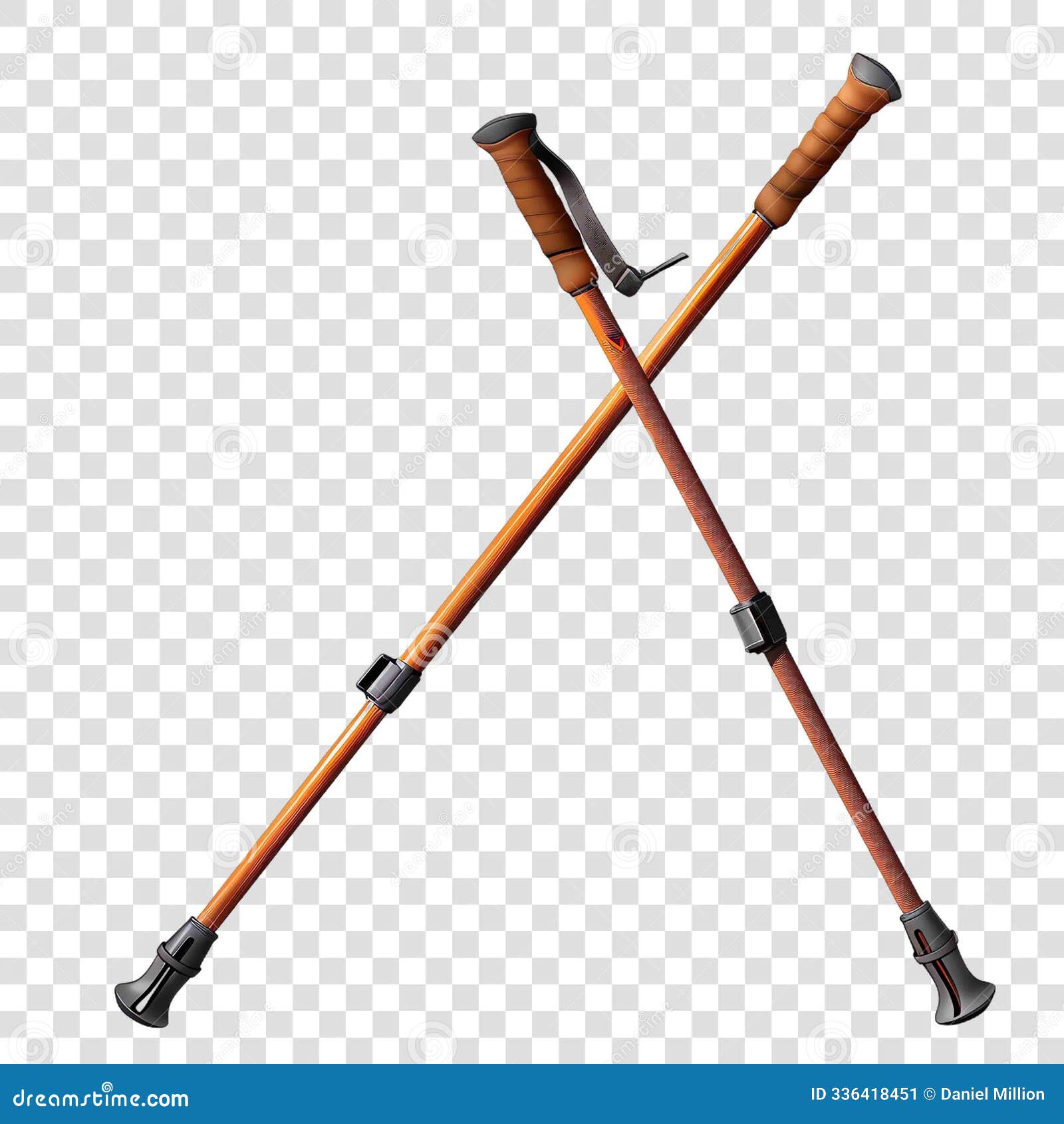 Hiking Pole Transparent Background Realistic Element Stock Illustration ...