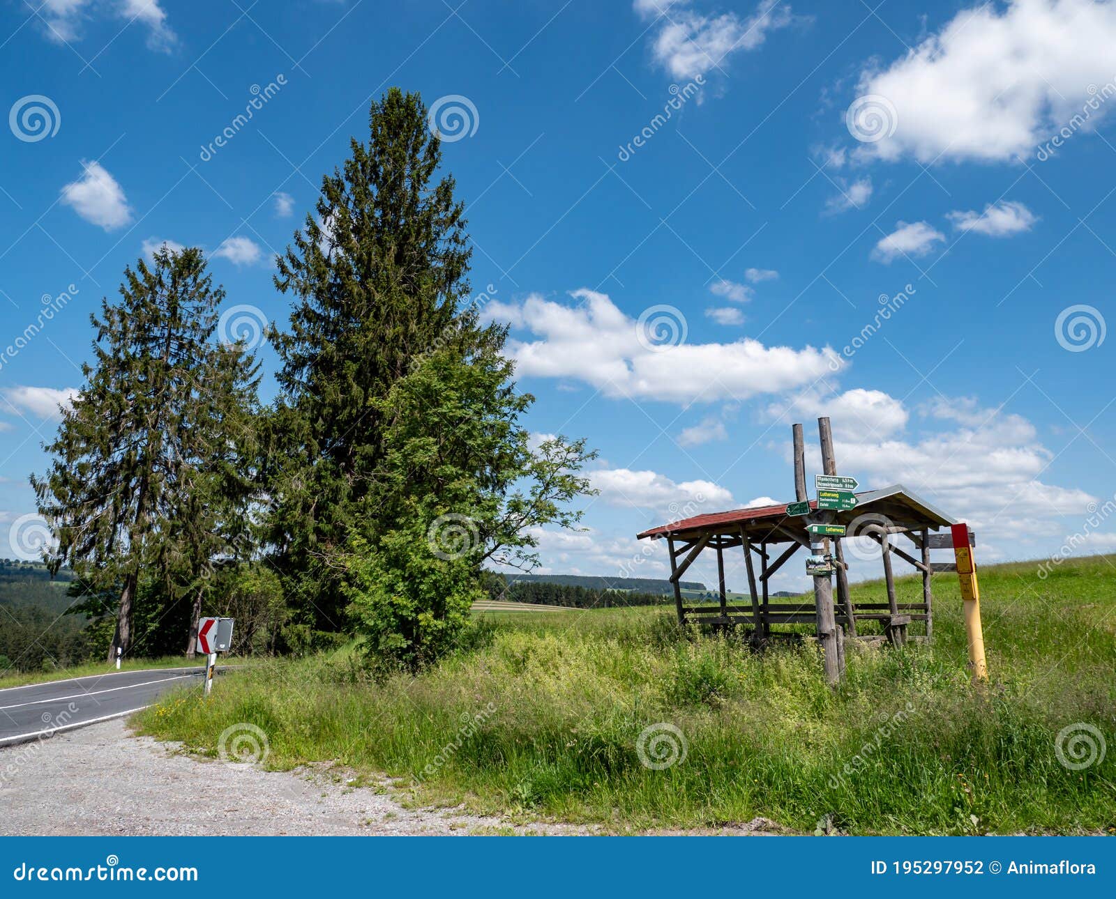 Hiking on the Rennsteig in the Thuringian Forest Stock Photo - Image of ...