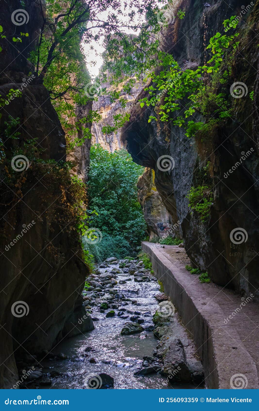 Hiking Route through the Cahorros De Monachil. Grenade Stock Image ...