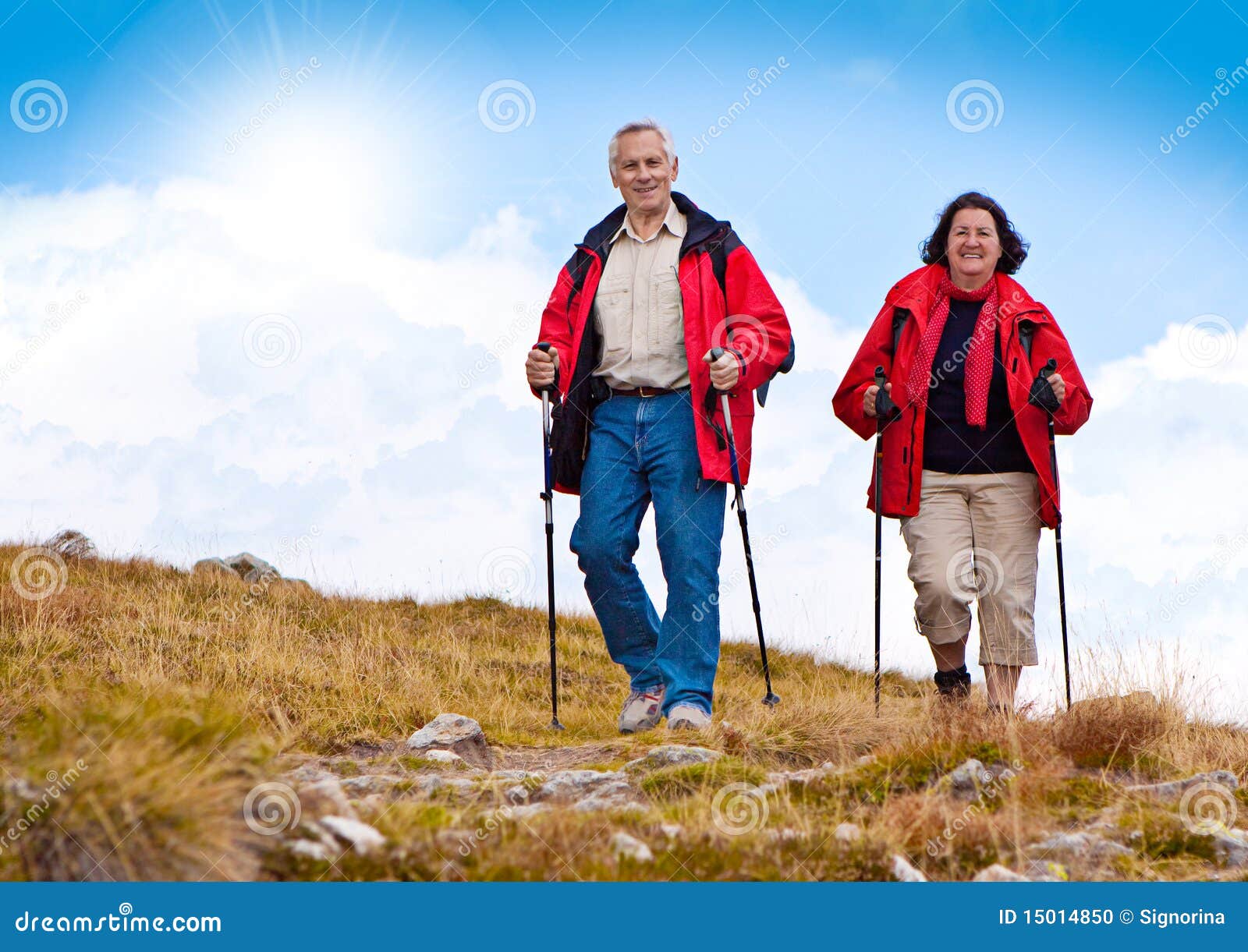 Hiking seniors 20 stock photo. Image of autumn, grass - 15014850