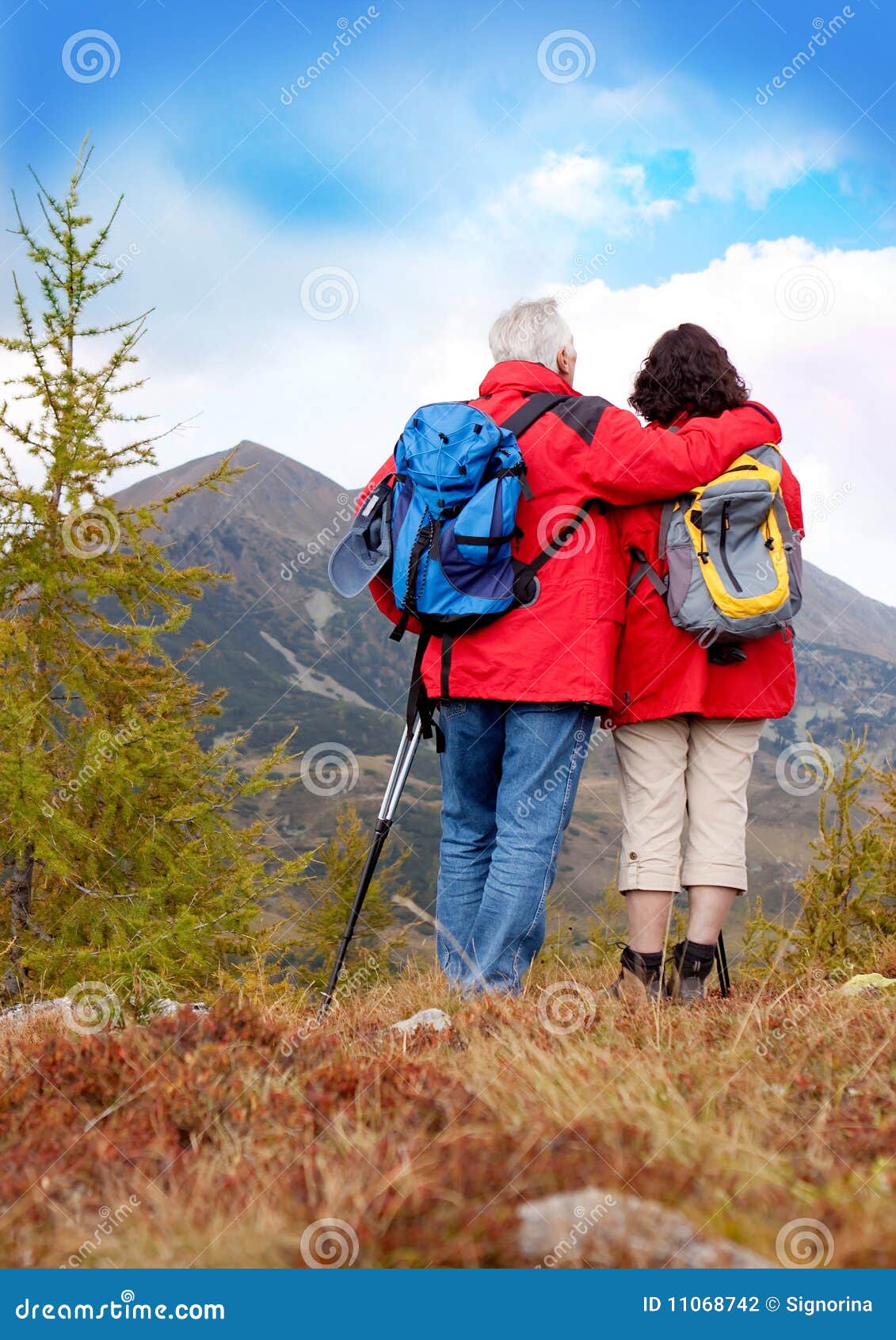 Seniors Hiking On The Moraines Of The Victoria Glacier At Lake Louise ...