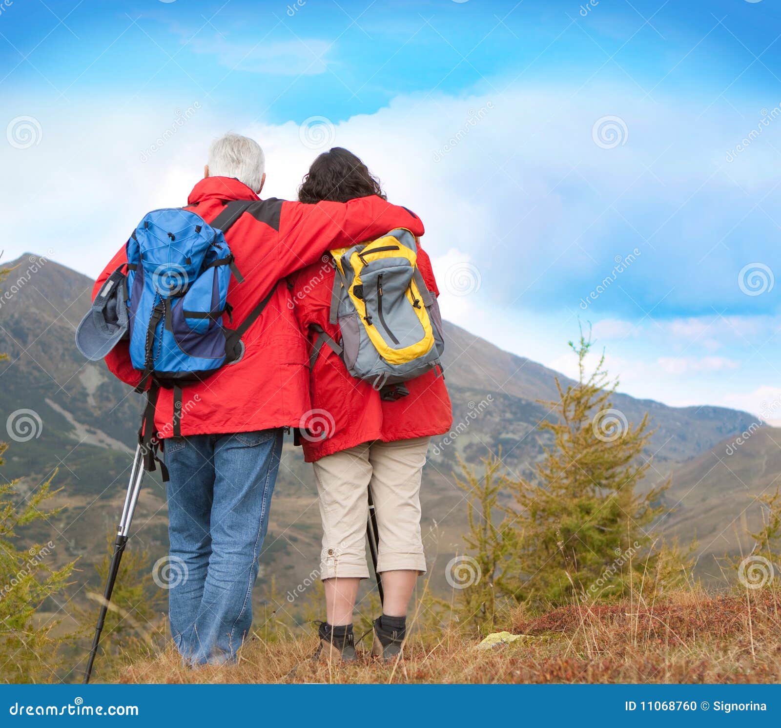 Hiking seniors 7 stock photo. Image of meadow, landscape - 11068760
