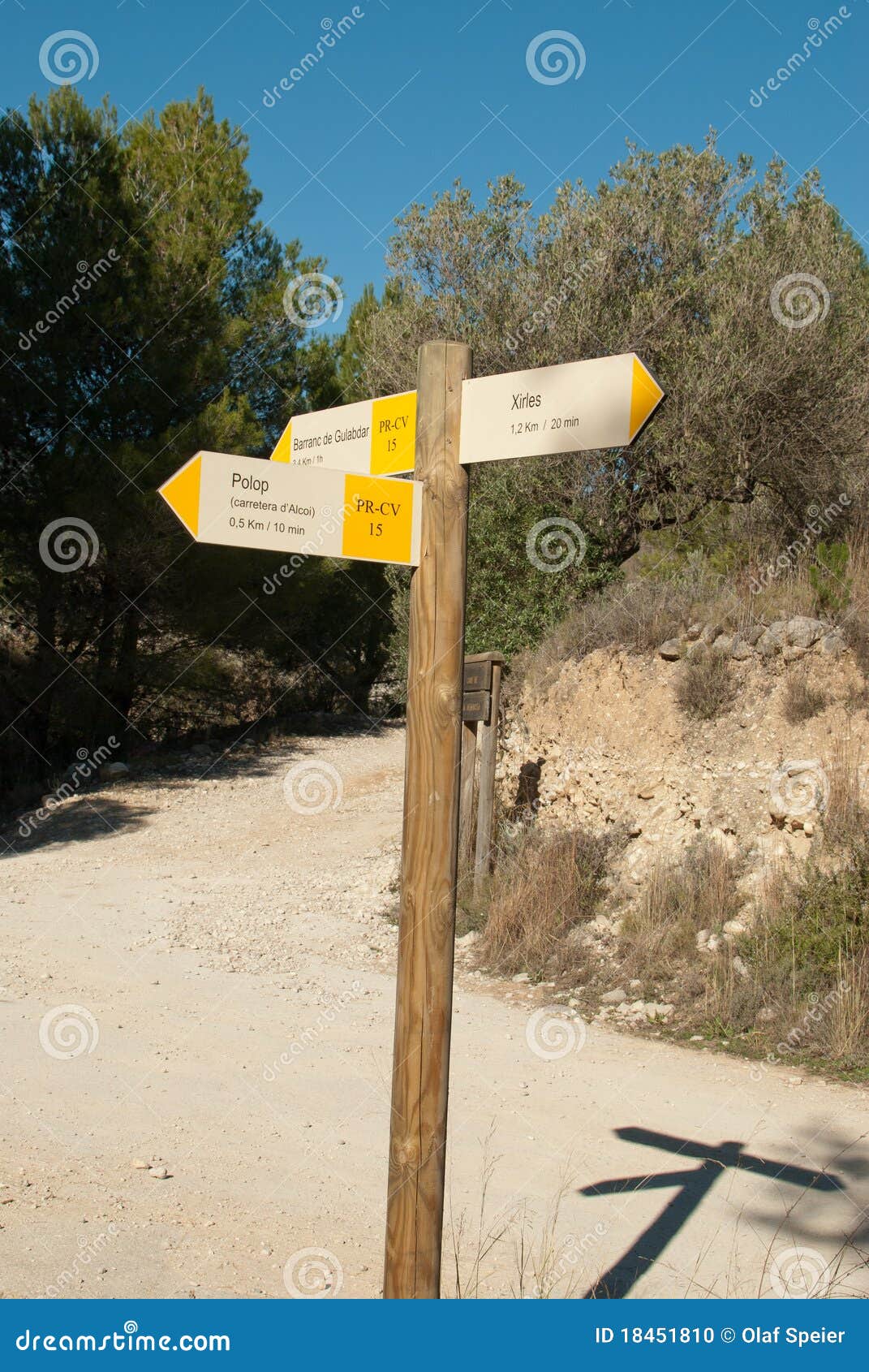 Hiking signpost stock photo. Image of post, rural, rambling - 18451810