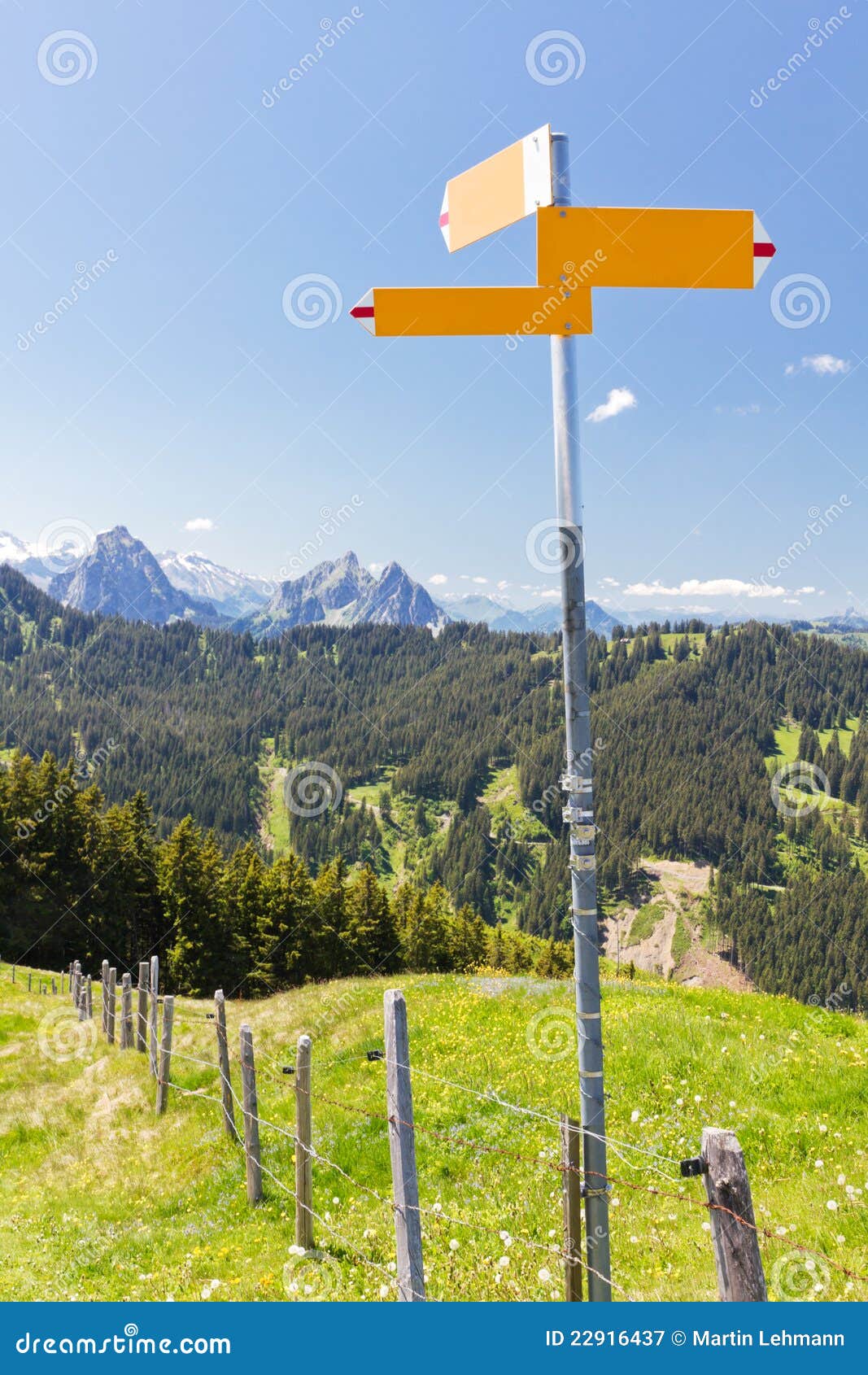 Hiking Signpost Mountain Concept Stock Image - Image of country ...