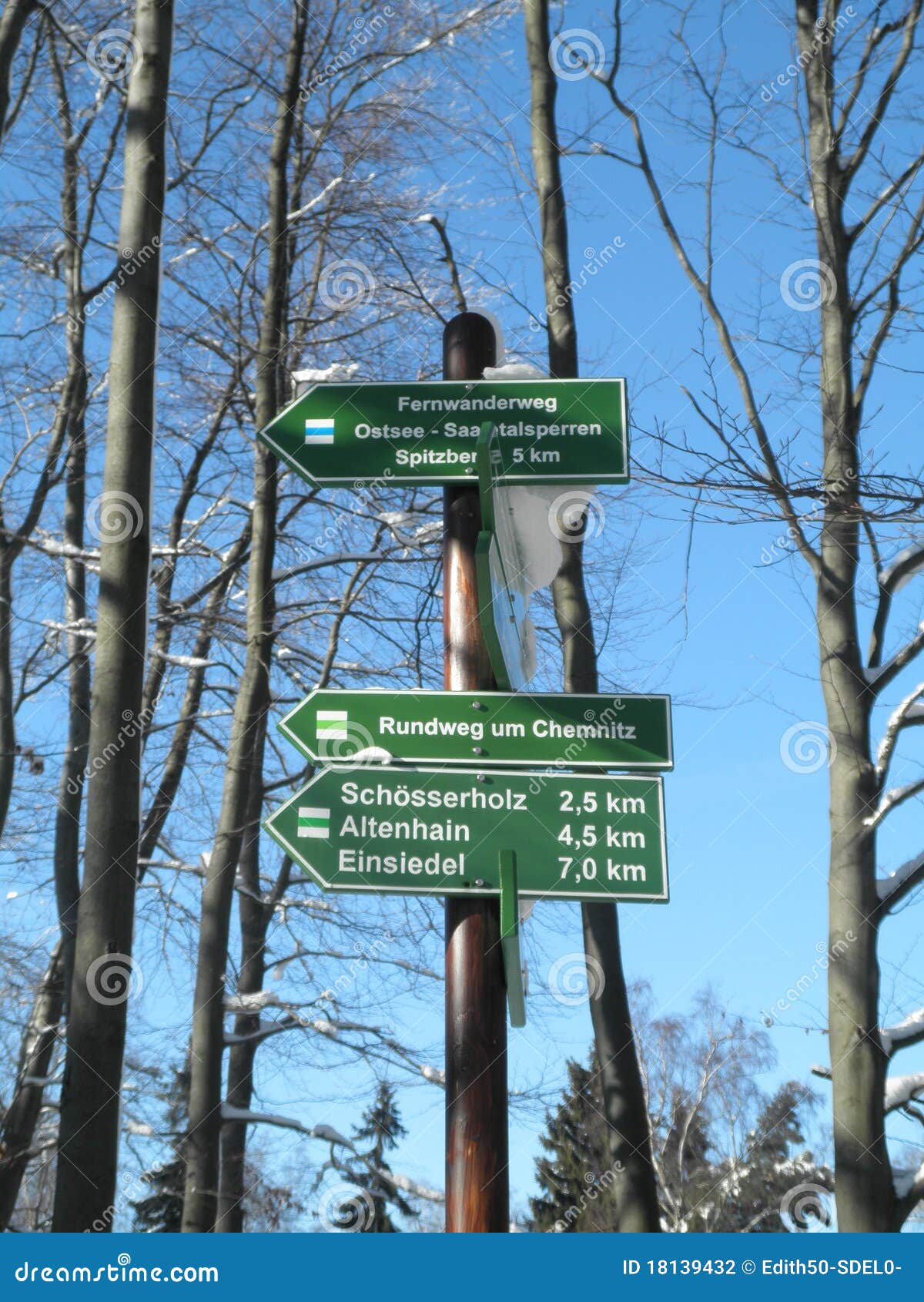 Hiking signs stock photo. Image of sign, covered, blue - 18139432