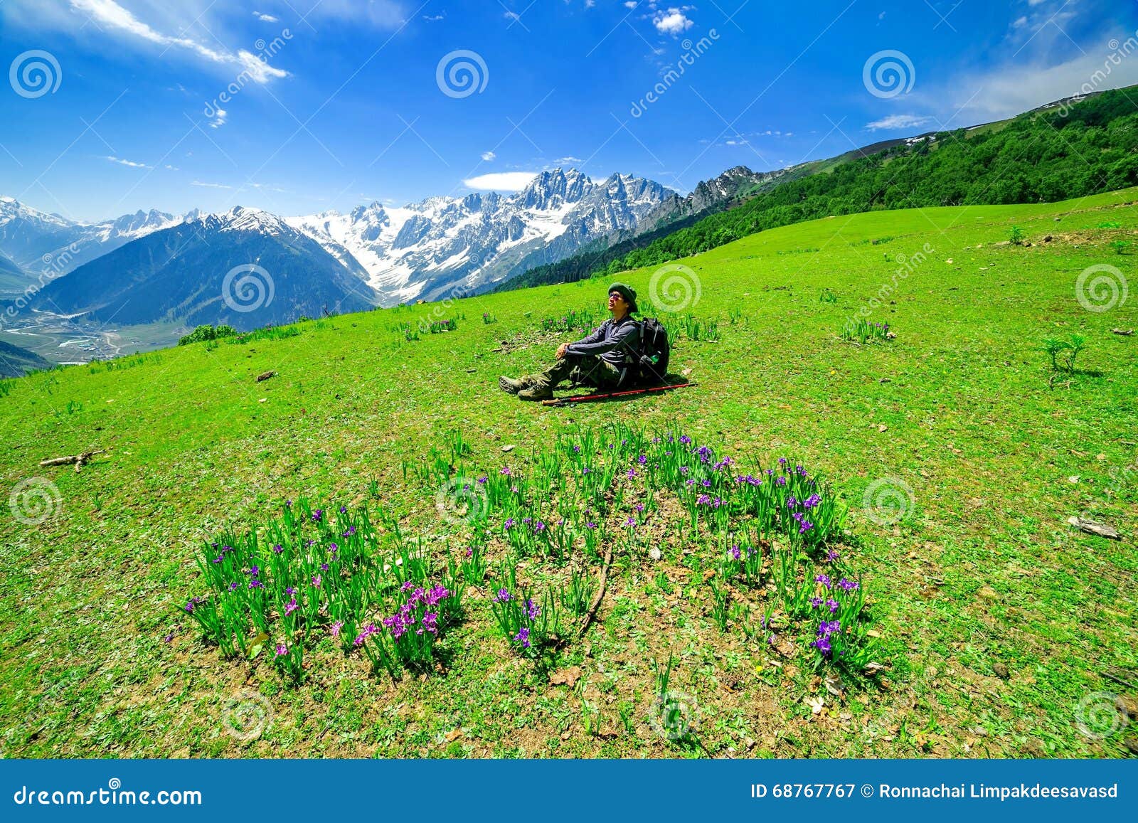 Hiking on Sonamarg Mountain Stock Image - Image of blue, back: 68767767
