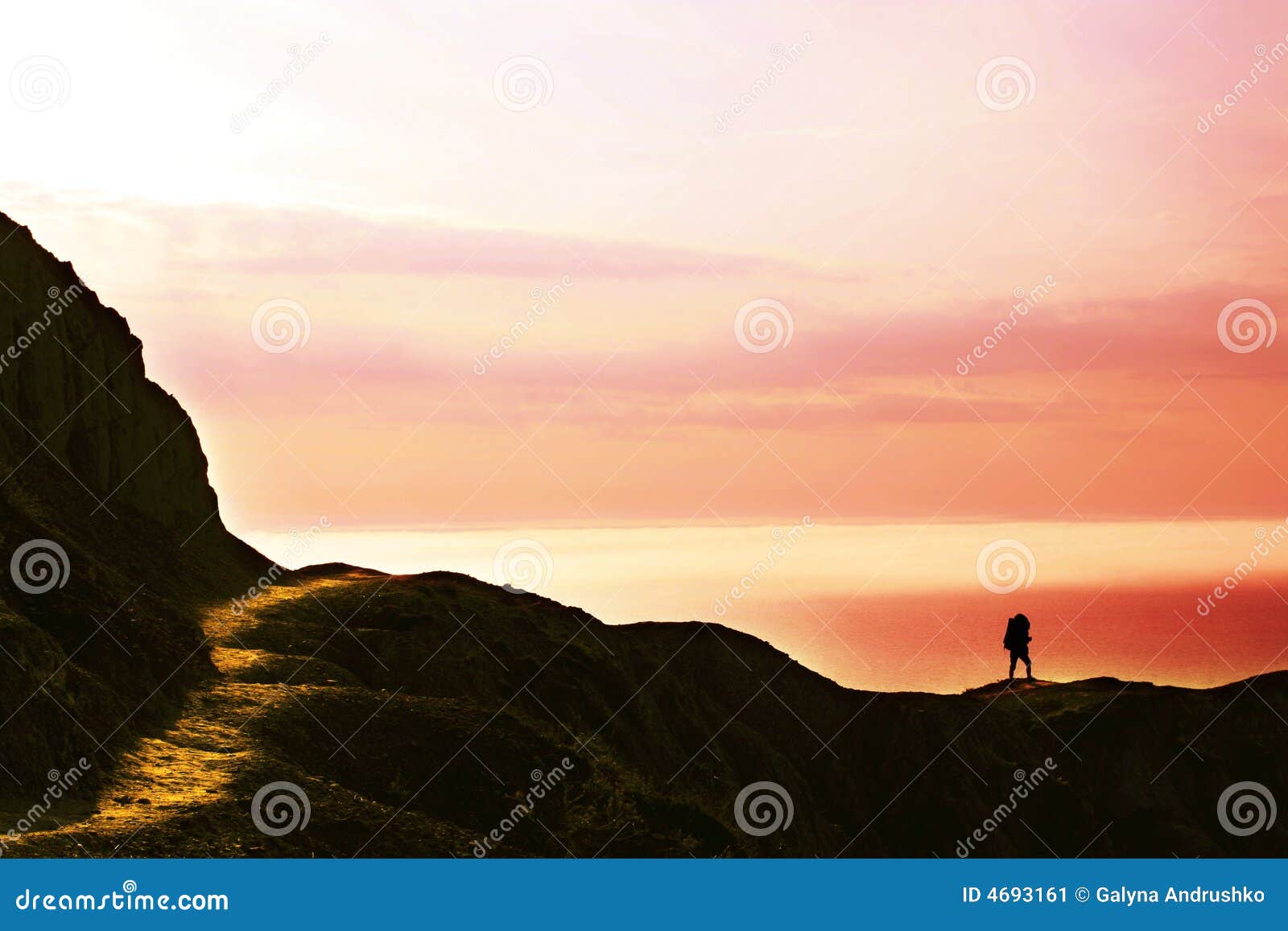 Hiking on sunset stock image. Image of activity, people - 4693161