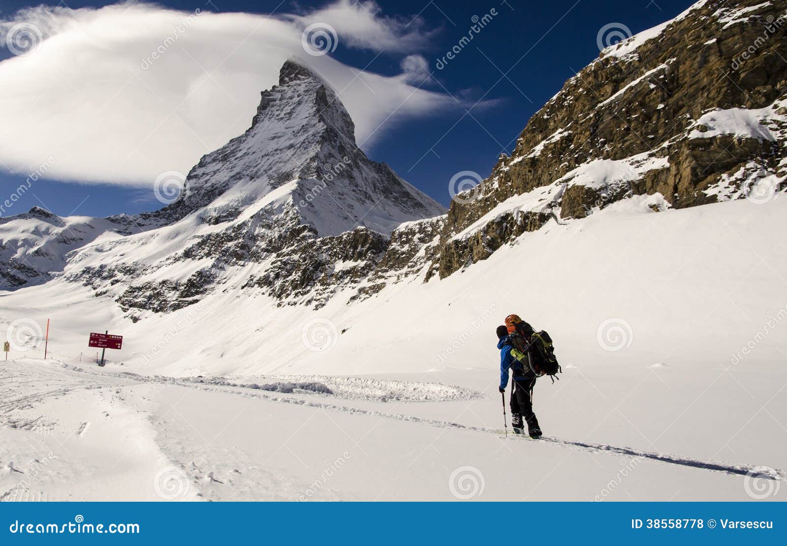 Hiking in Swiss Alps stock photo. Image of lifestyles - 38558778