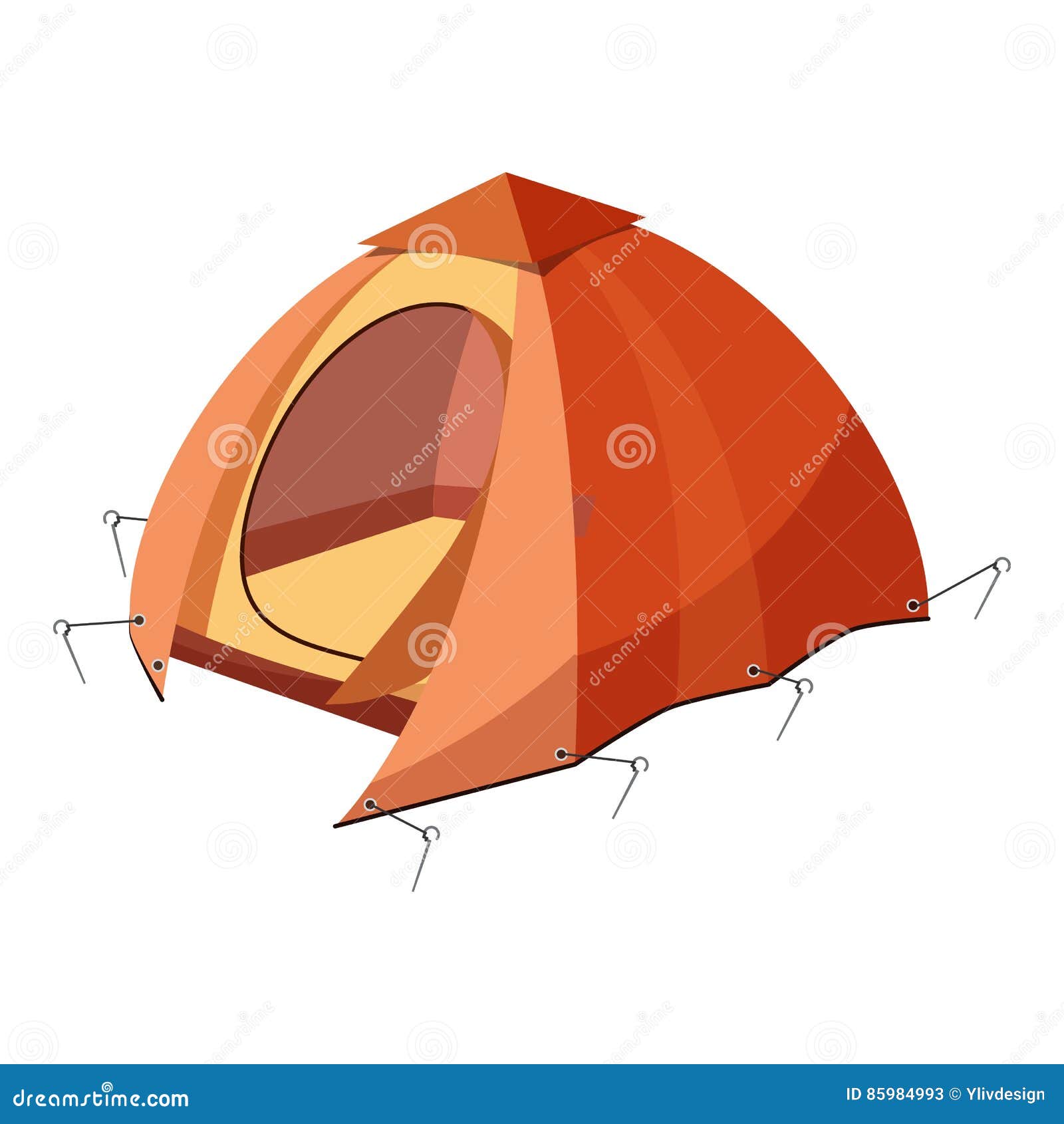 Hiking Tent Icon, Cartoon Style Stock Vector - Illustration of rest ...