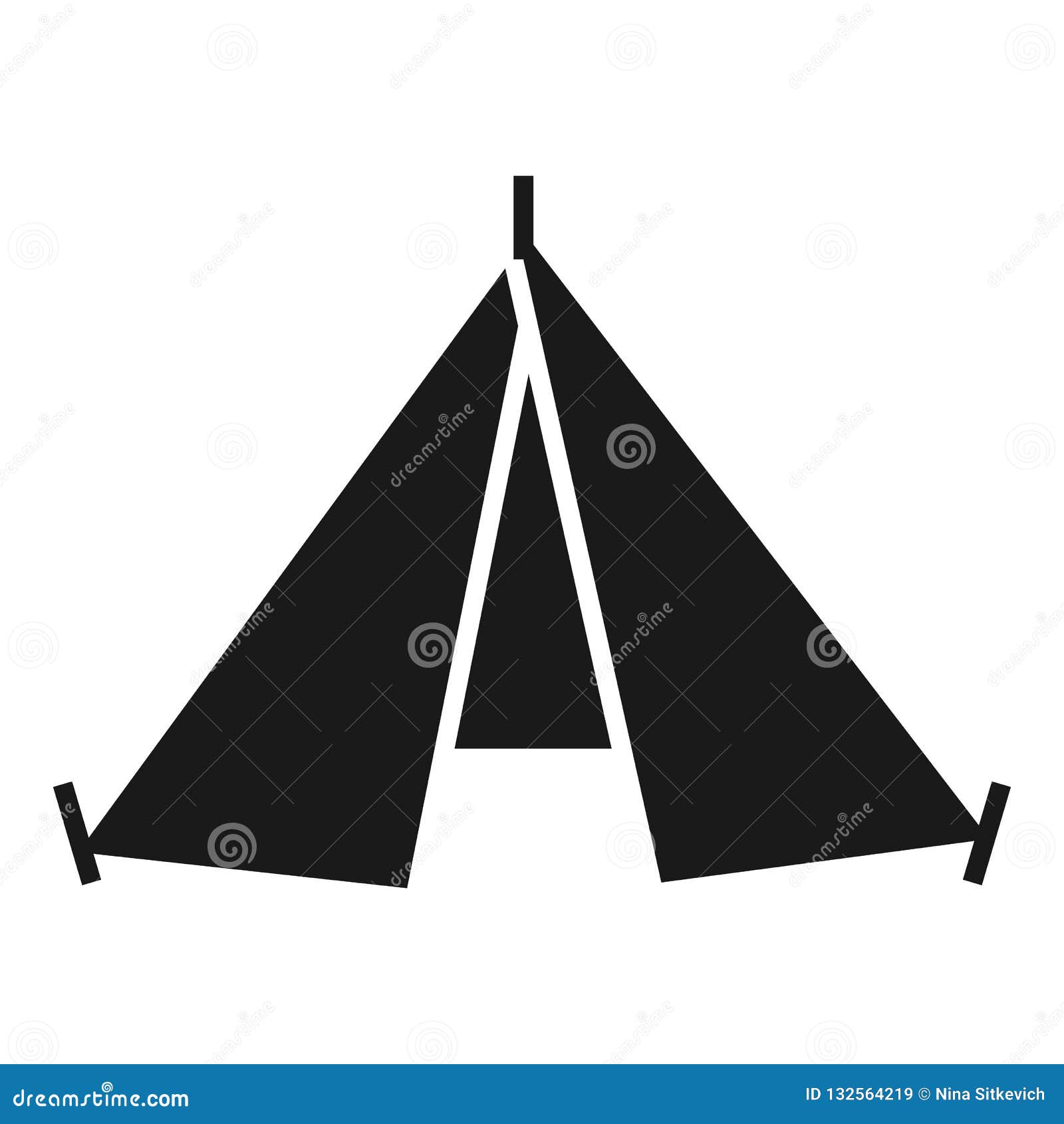 Hiking Tent Icon, Simple Style Stock Vector - Illustration of dome ...
